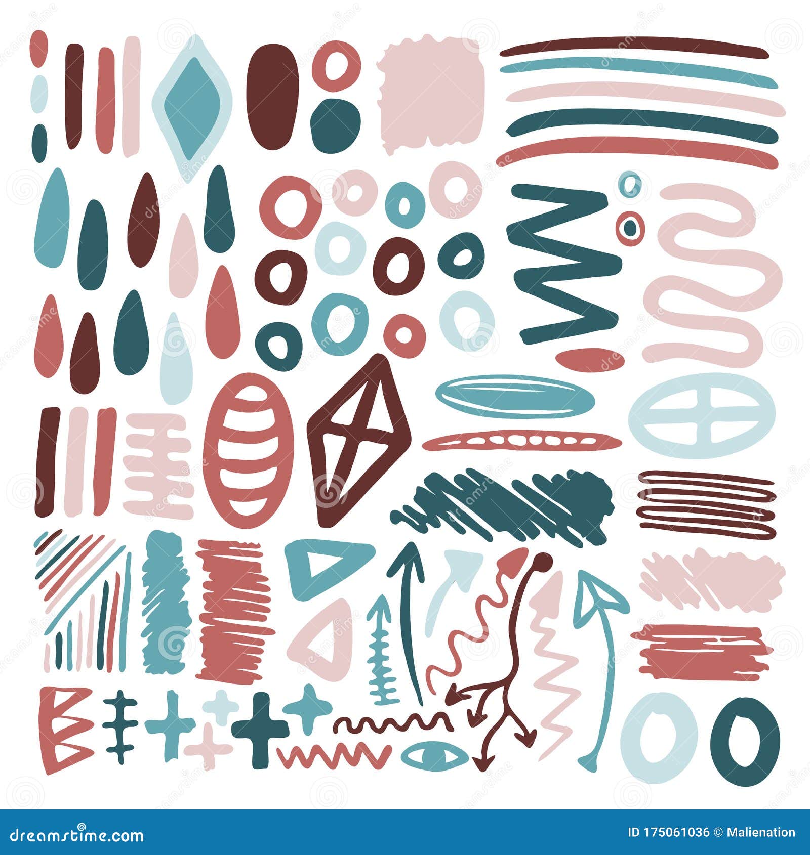 Hand Drawn Vector Elements. Isolated Shapes Collection Stock Vector ...