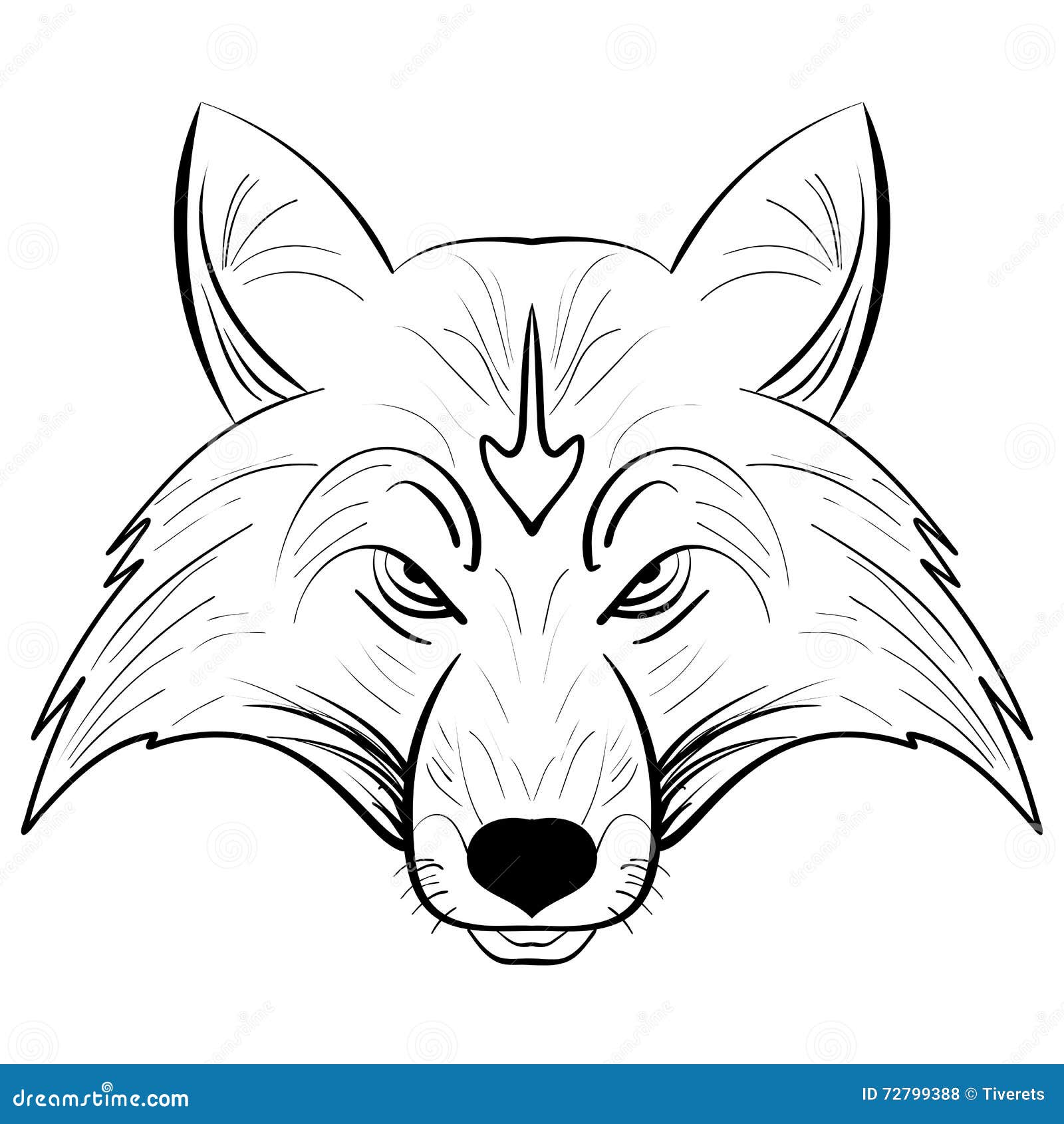 Hand Drawn Vector Fox Head.Ink Sketch Fox Stock Vector - Illustration ...