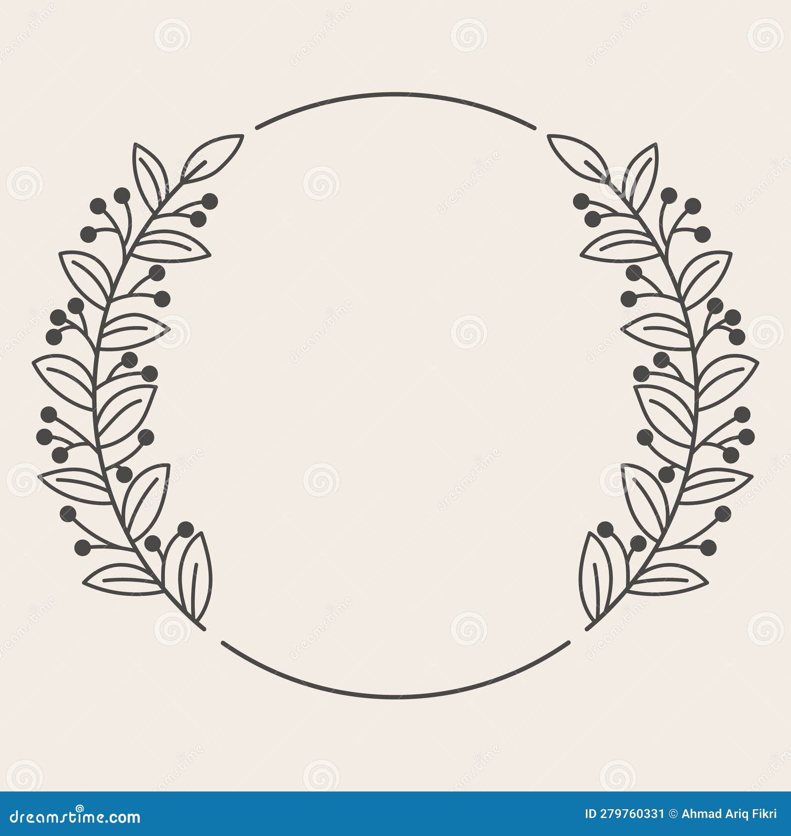 Hand Drawn Vector Frame. Vintage Laurel Wreaths. Circular Laurel ...
