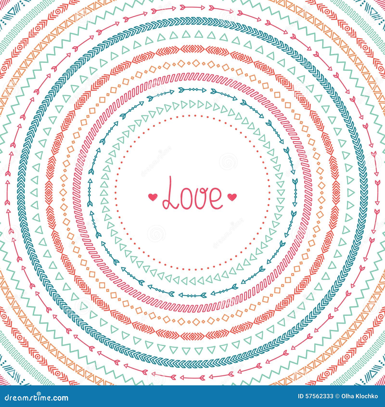 Hand Drawn Vector Geometric Ethnic Line Border Stock Vector ...