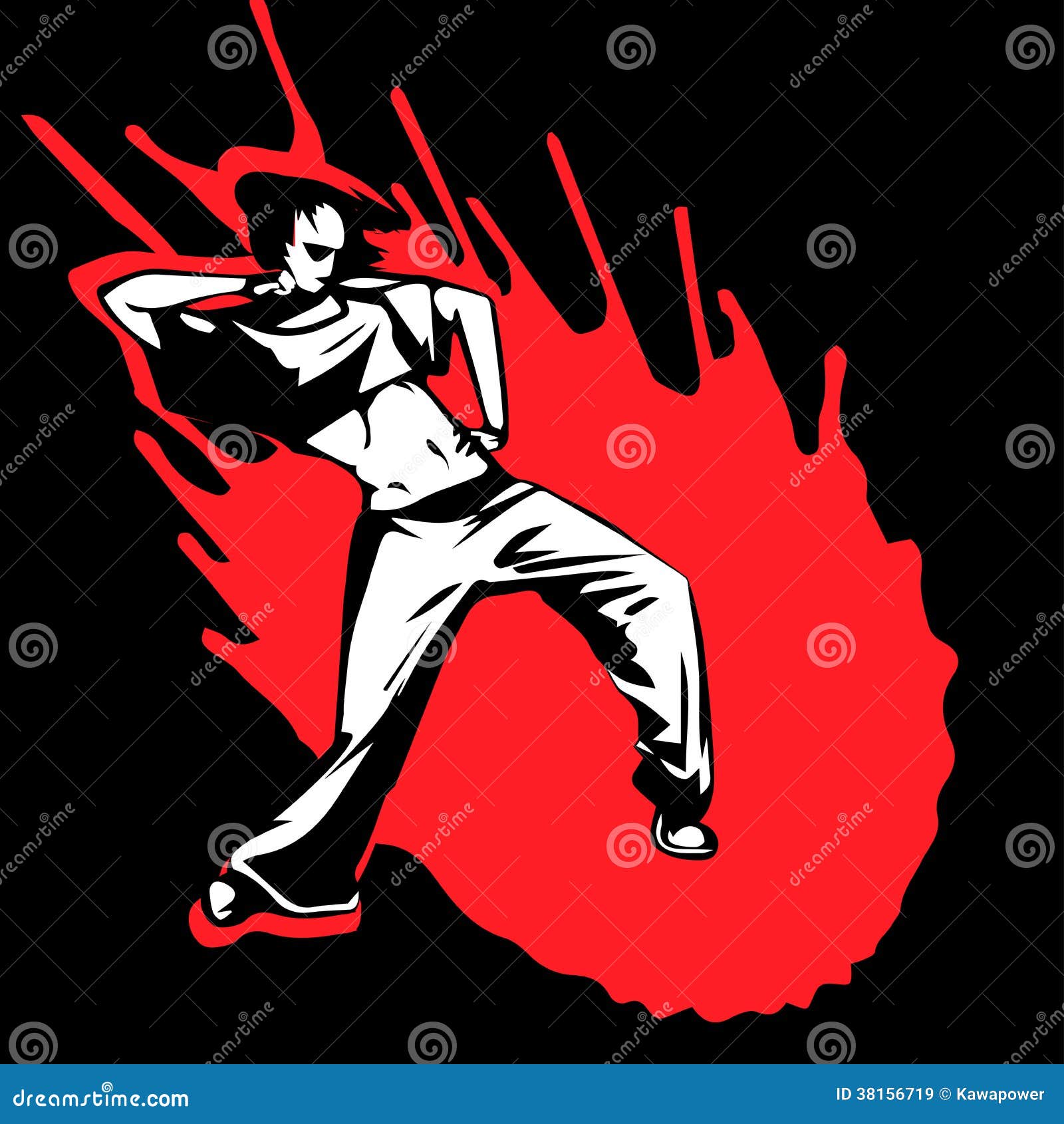 Modern Dancer Coloring Cartoon Vector | CartoonDealer.com #77926063