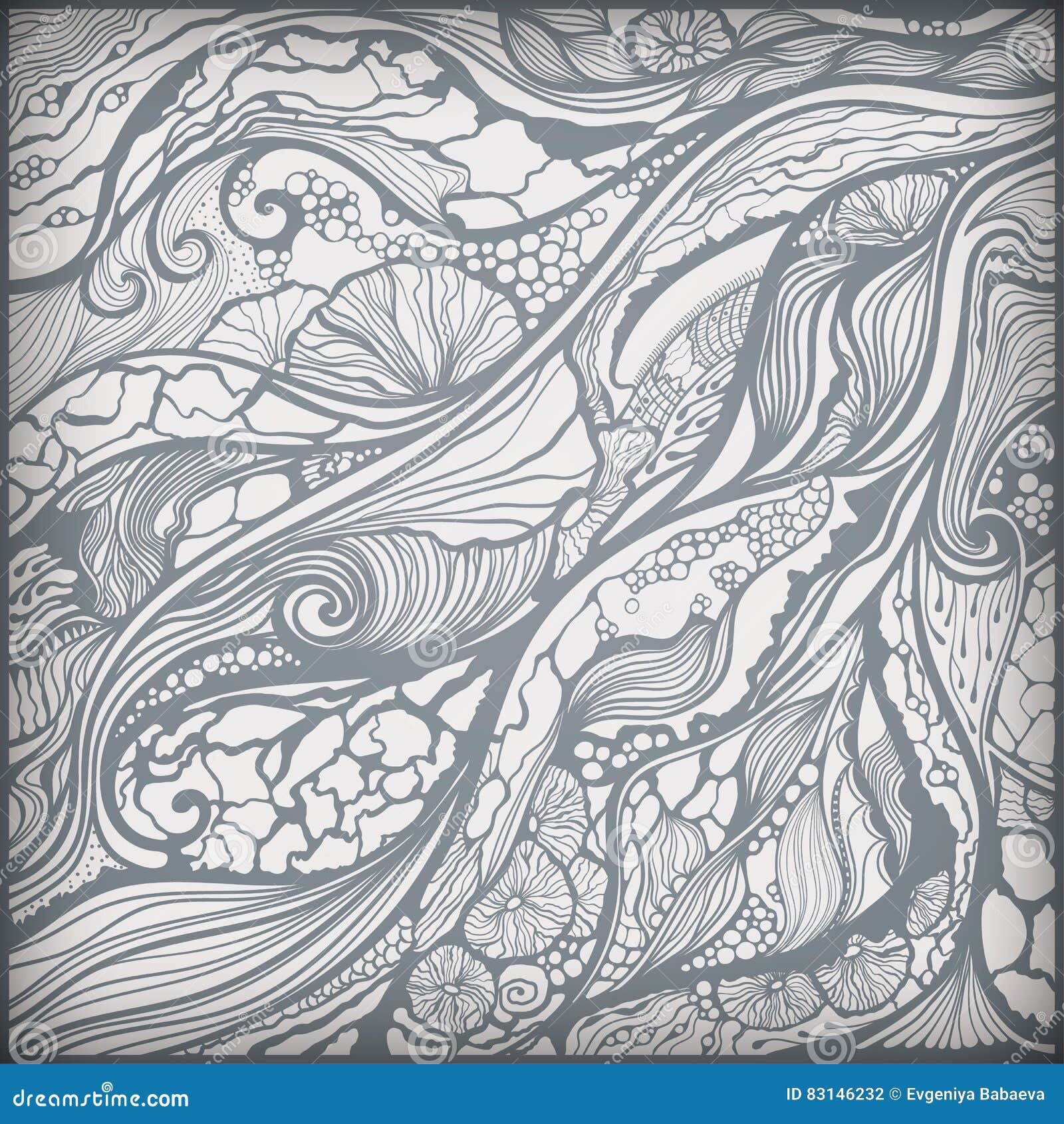 Hand Drawn Vector Grey Pattern. Stock Vector - Illustration of hand ...