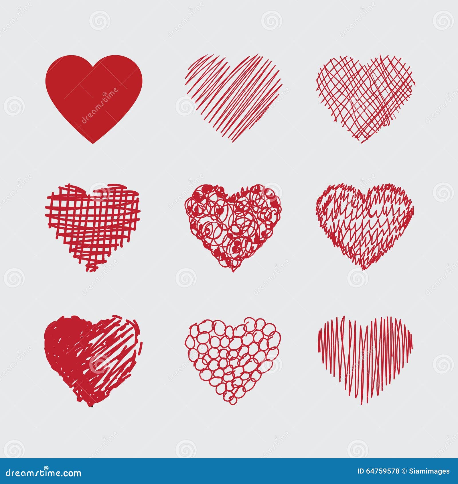 Hand drawn Vector heart stock vector. Illustration of painting - 64759578