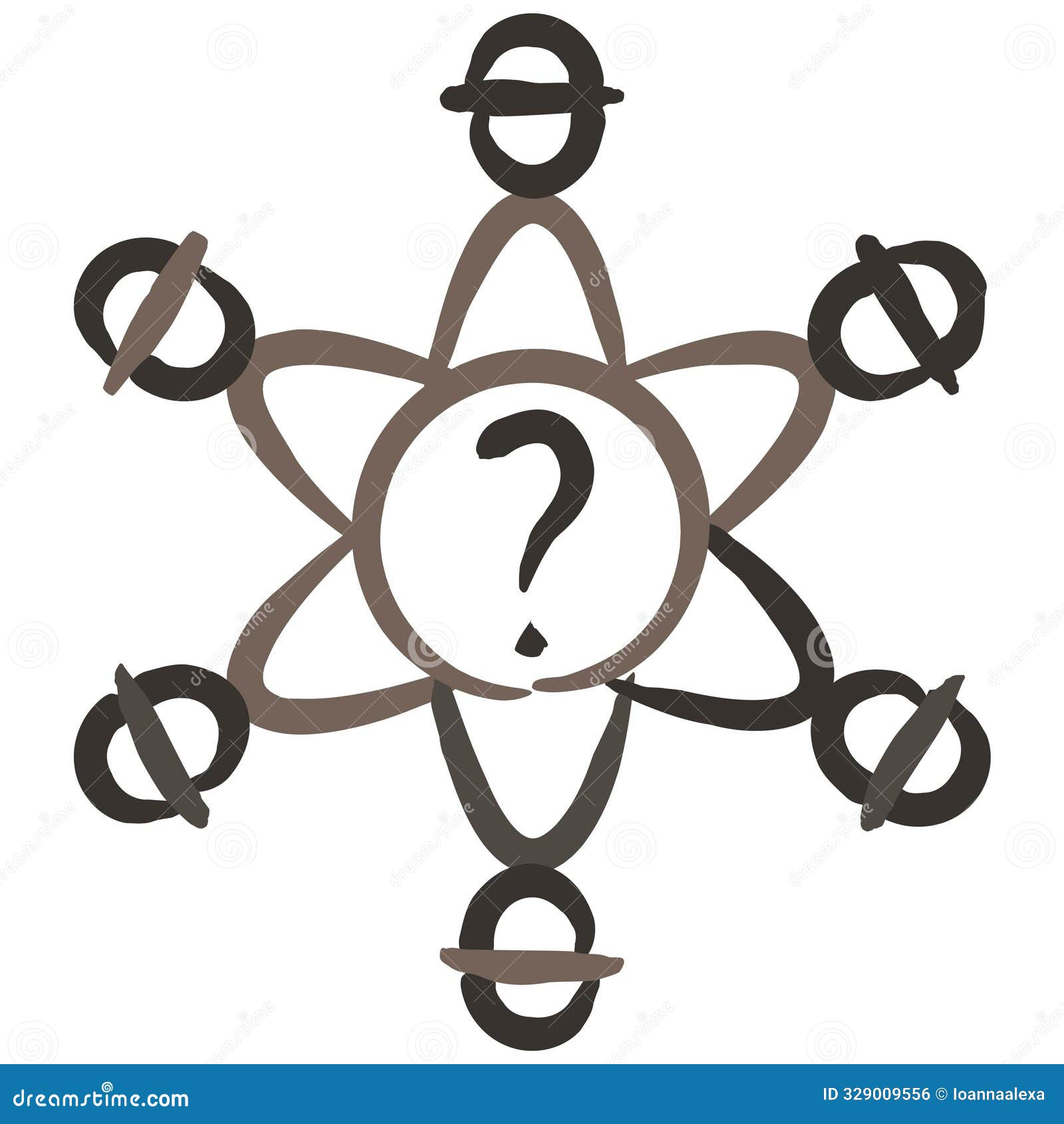 Hand-drawn Vector Icon Illustrating Collaboration, Drawn with a Brush ...