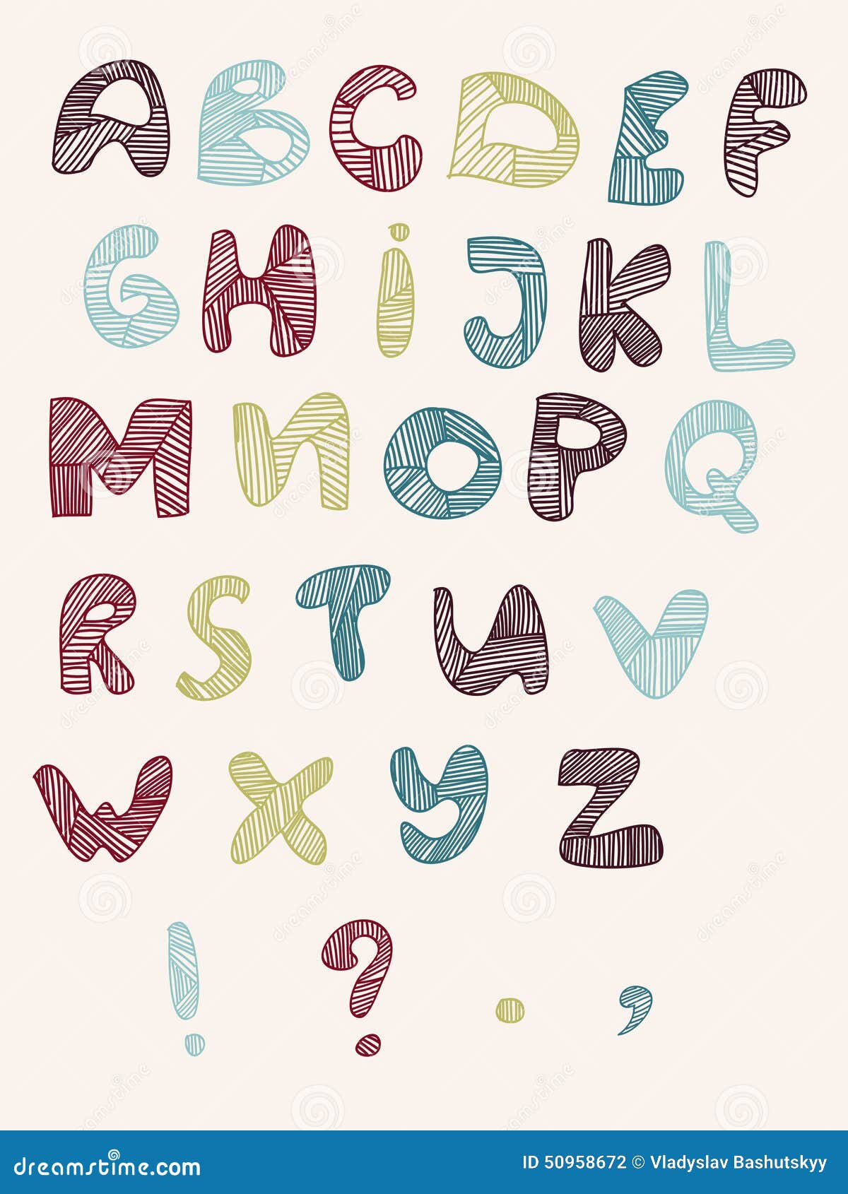 Hand-drawn Vector Illustration of Alphabet Letters Stock Vector ...