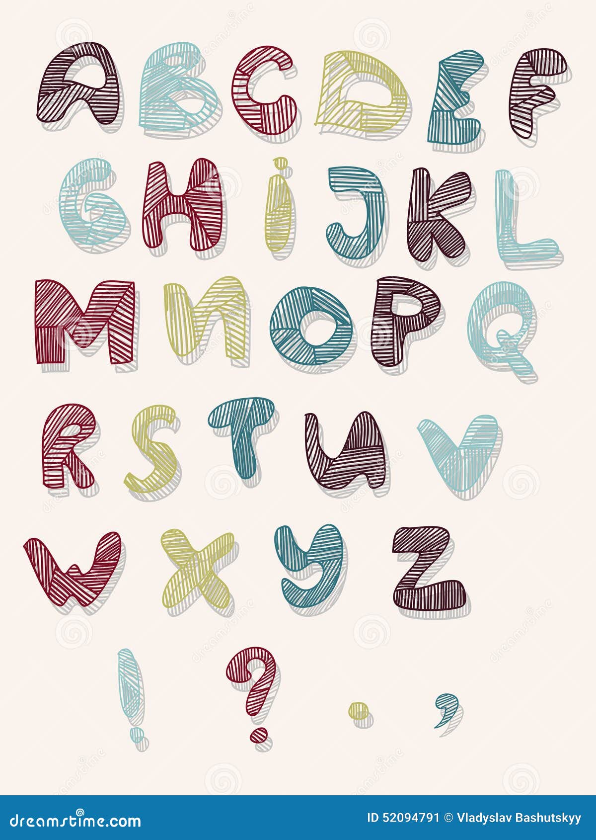Hand-drawn Vector Illustration of Alphabet Letters Stock Vector ...