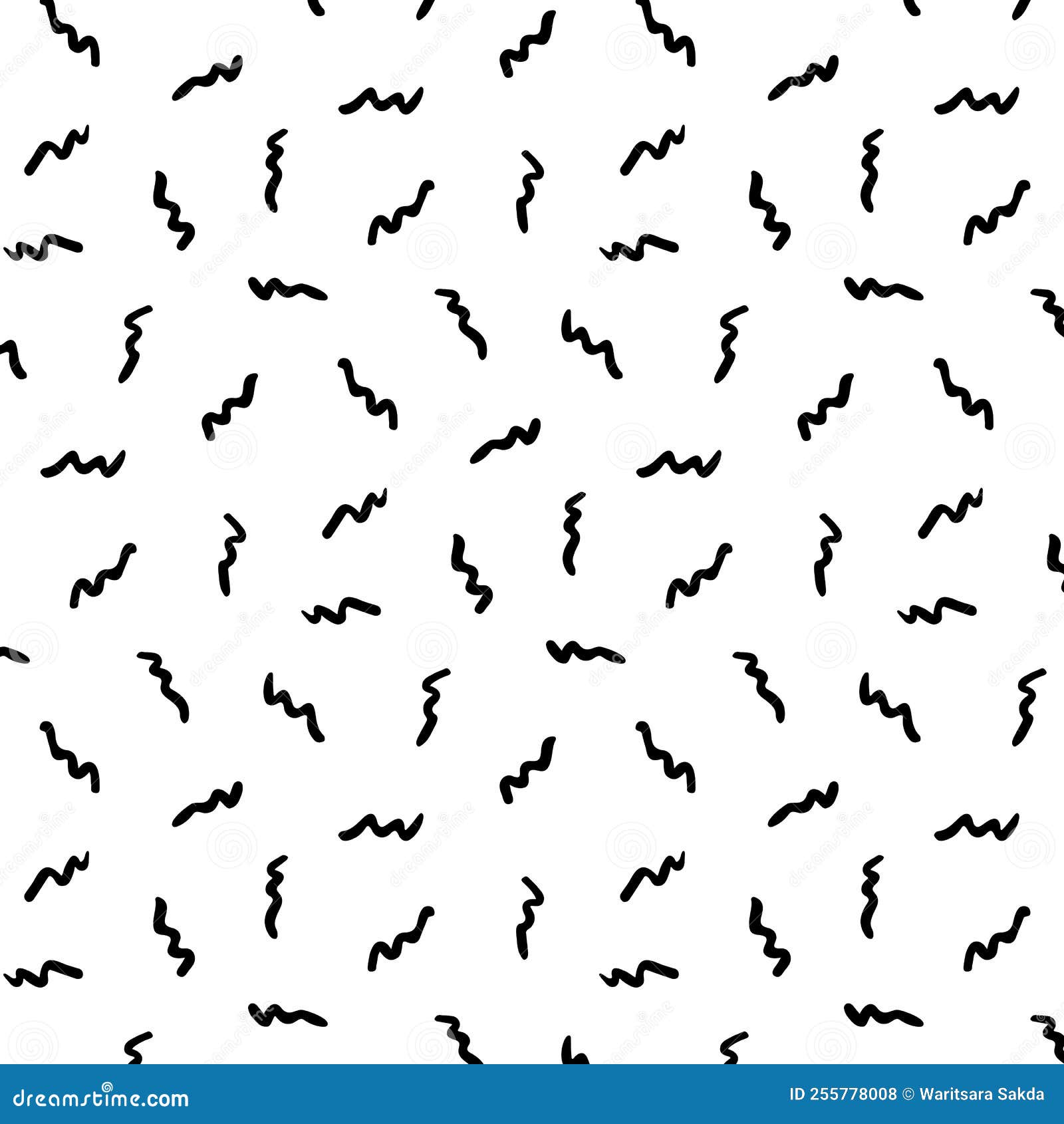 Hand Drawn Vector Illustration of Black Lines Pattern Stock Vector ...