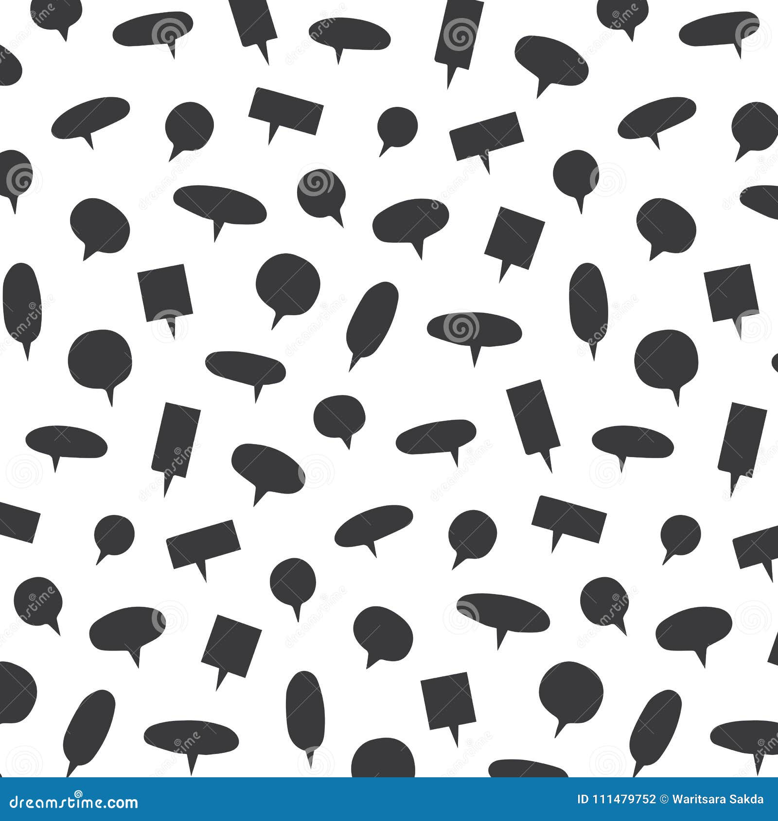 Hand Drawn Vector Illustration of Blank Speech Bubbles Pattern ...