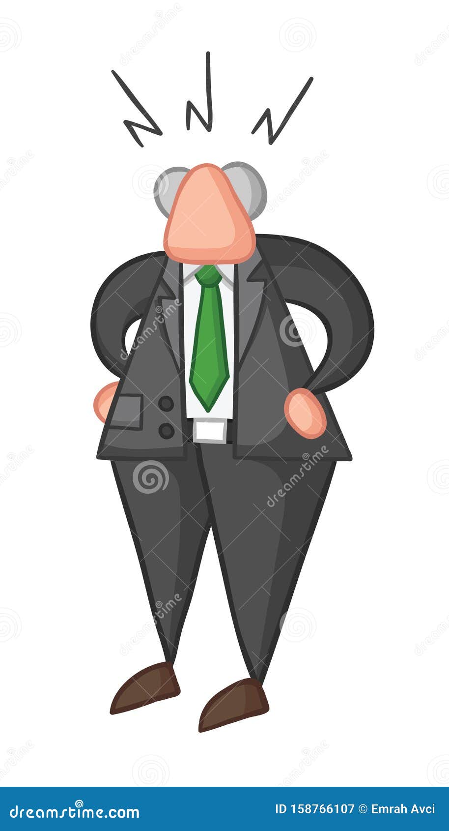 Hand-drawn Vector Illustration of Boss Angry Stock Vector ...