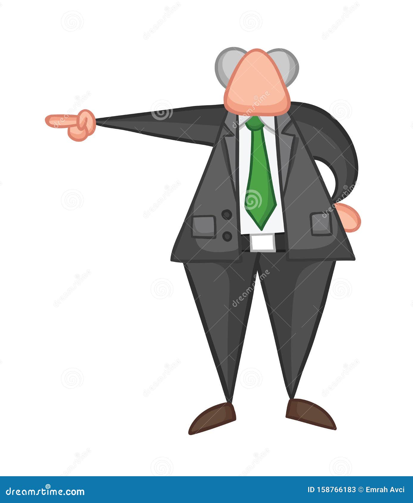 Hand-drawn Vector Illustration of Boss Pointing Stock Vector ...