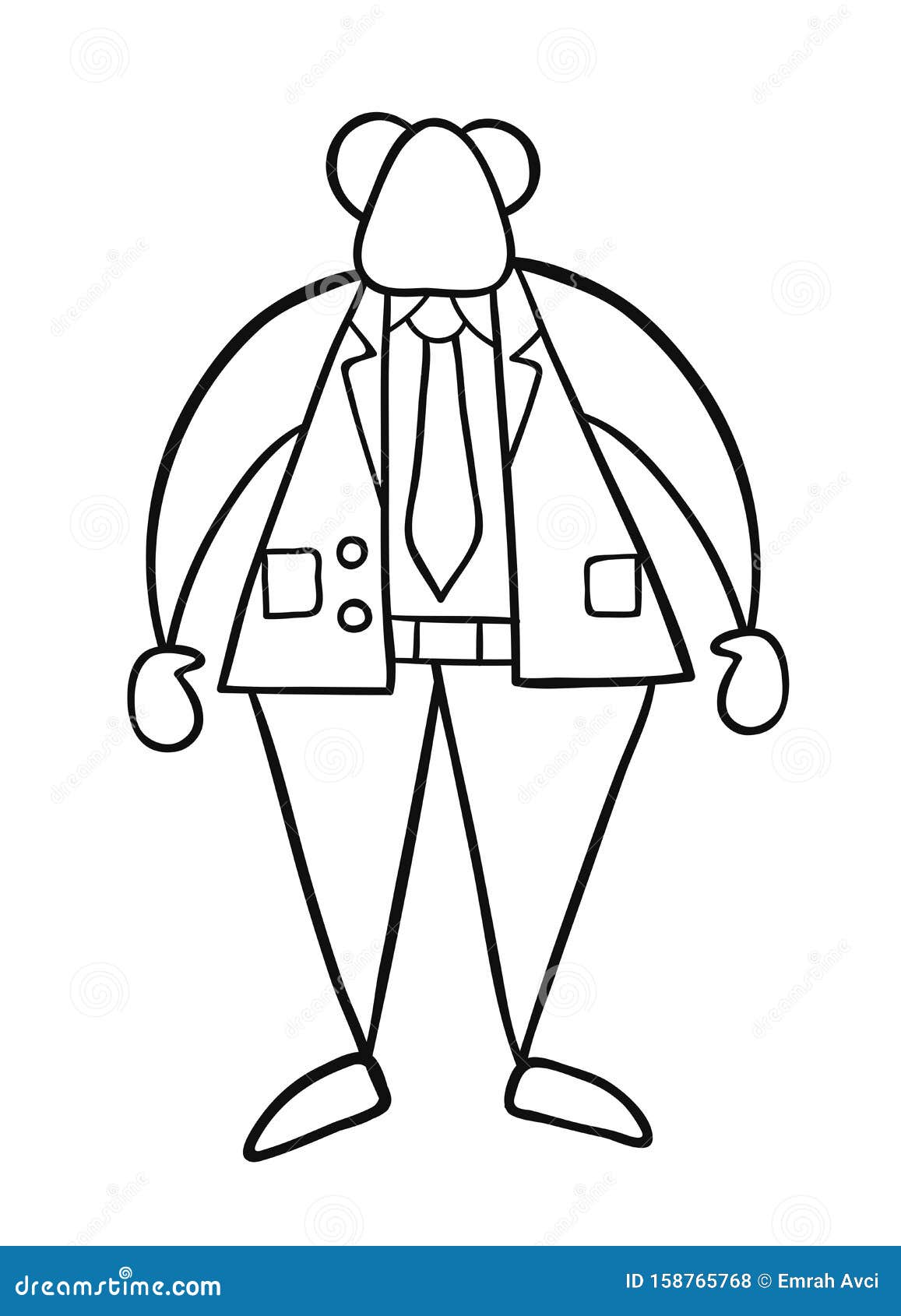 Hand-drawn Vector Illustration of Boss Standing Stock Vector ...