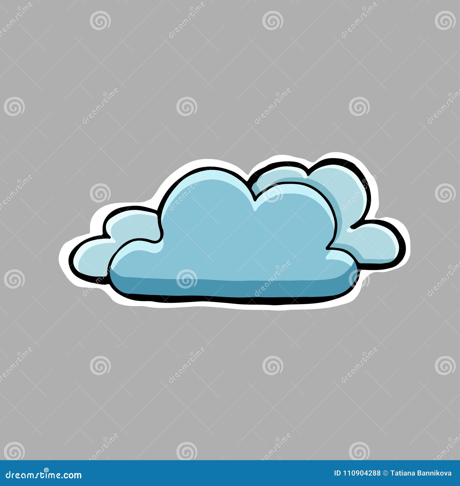 Hand Drawn Vector Illustration. Clouds. Sticker Stock Vector ...