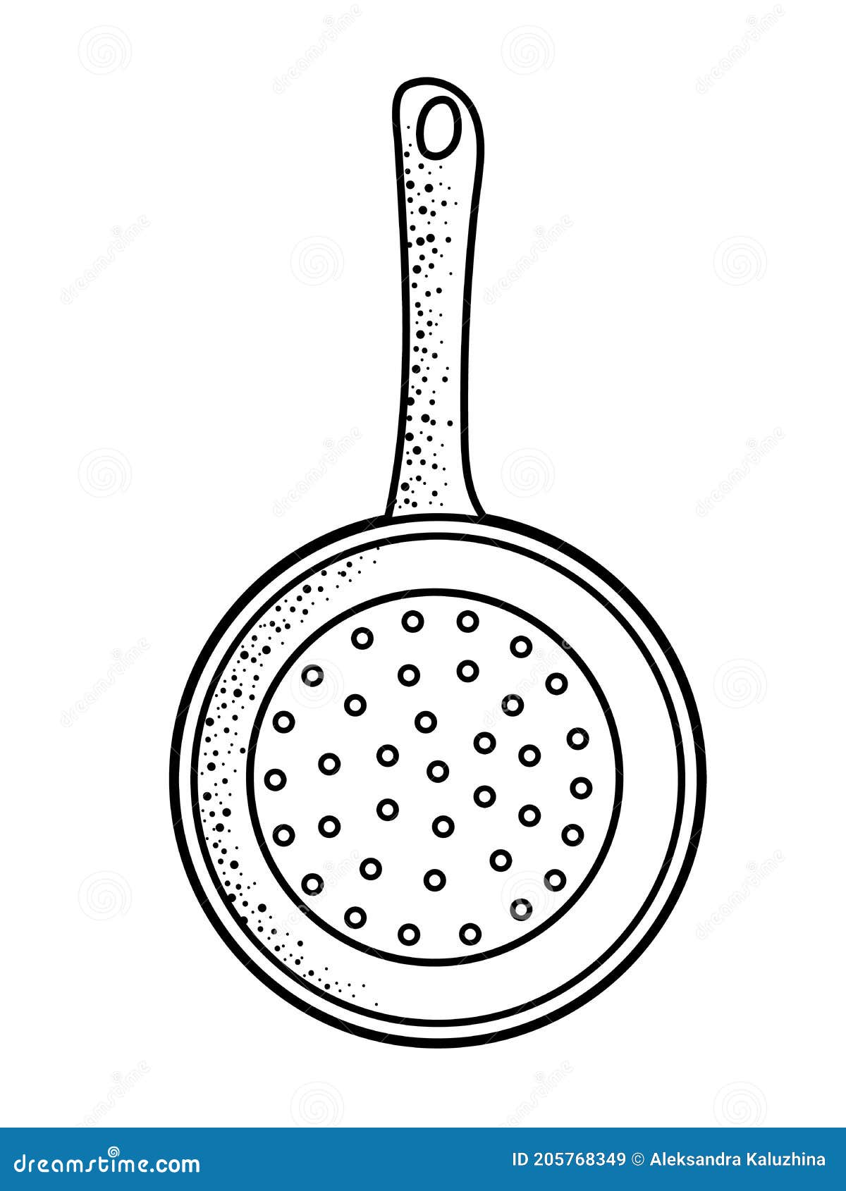 Hand Drawn Vector Illustration of Colander Stock Vector - Illustration ...