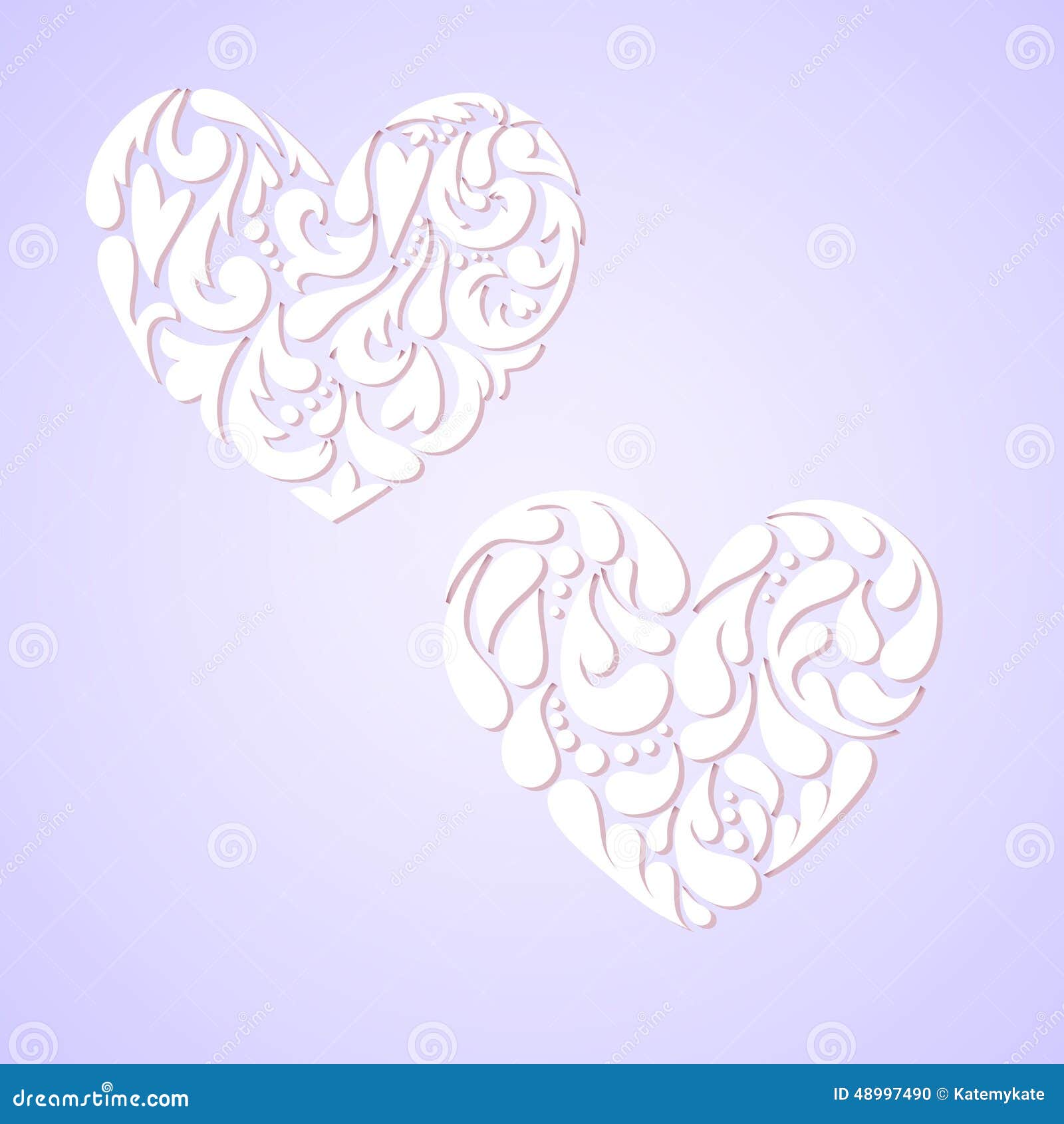 Hand Drawn Vector Illustration - Decorative Hearts Stock Vector ...