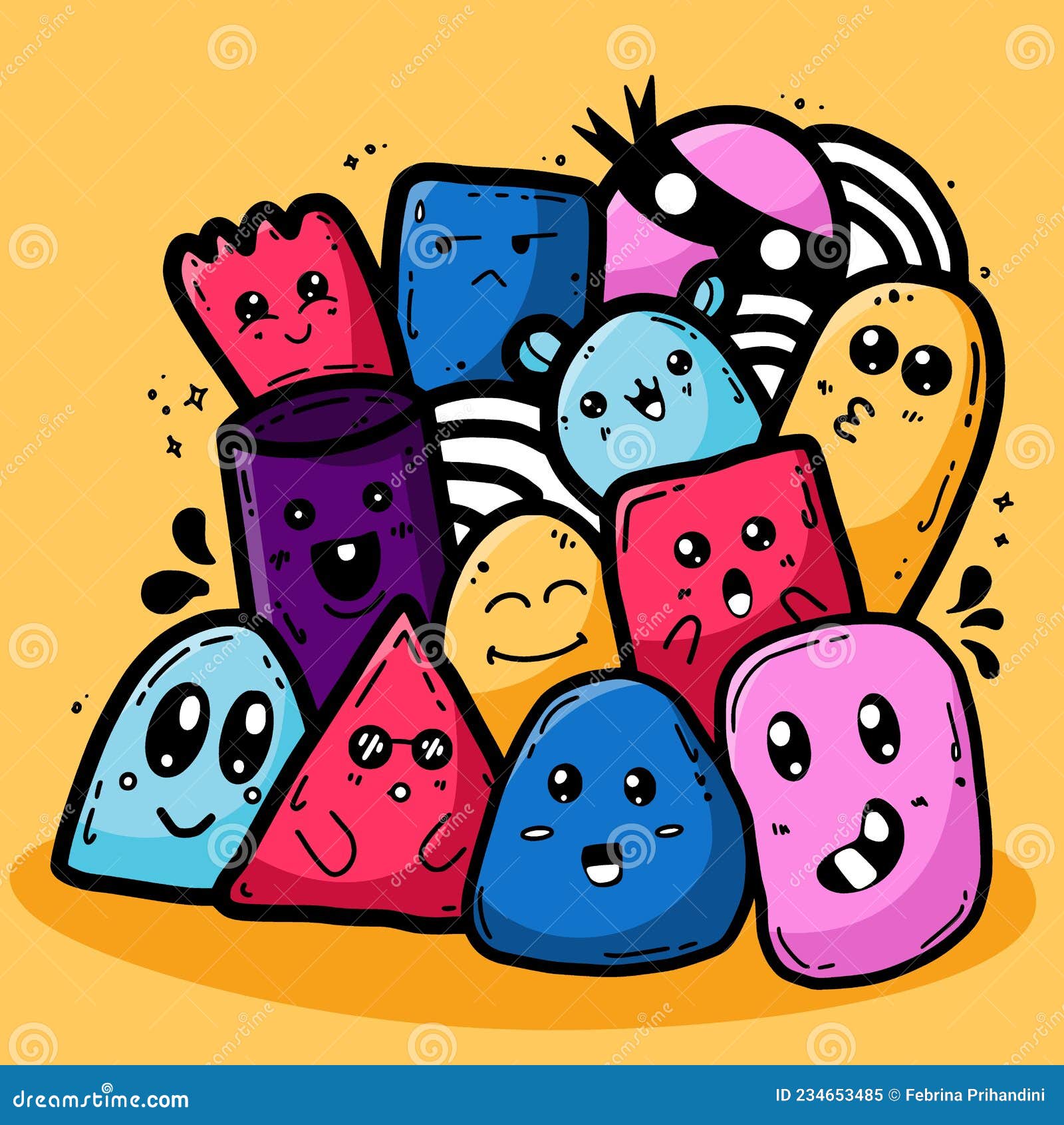 Hand Drawn Vector Illustration Doodle Cute Character Stock Vector ...