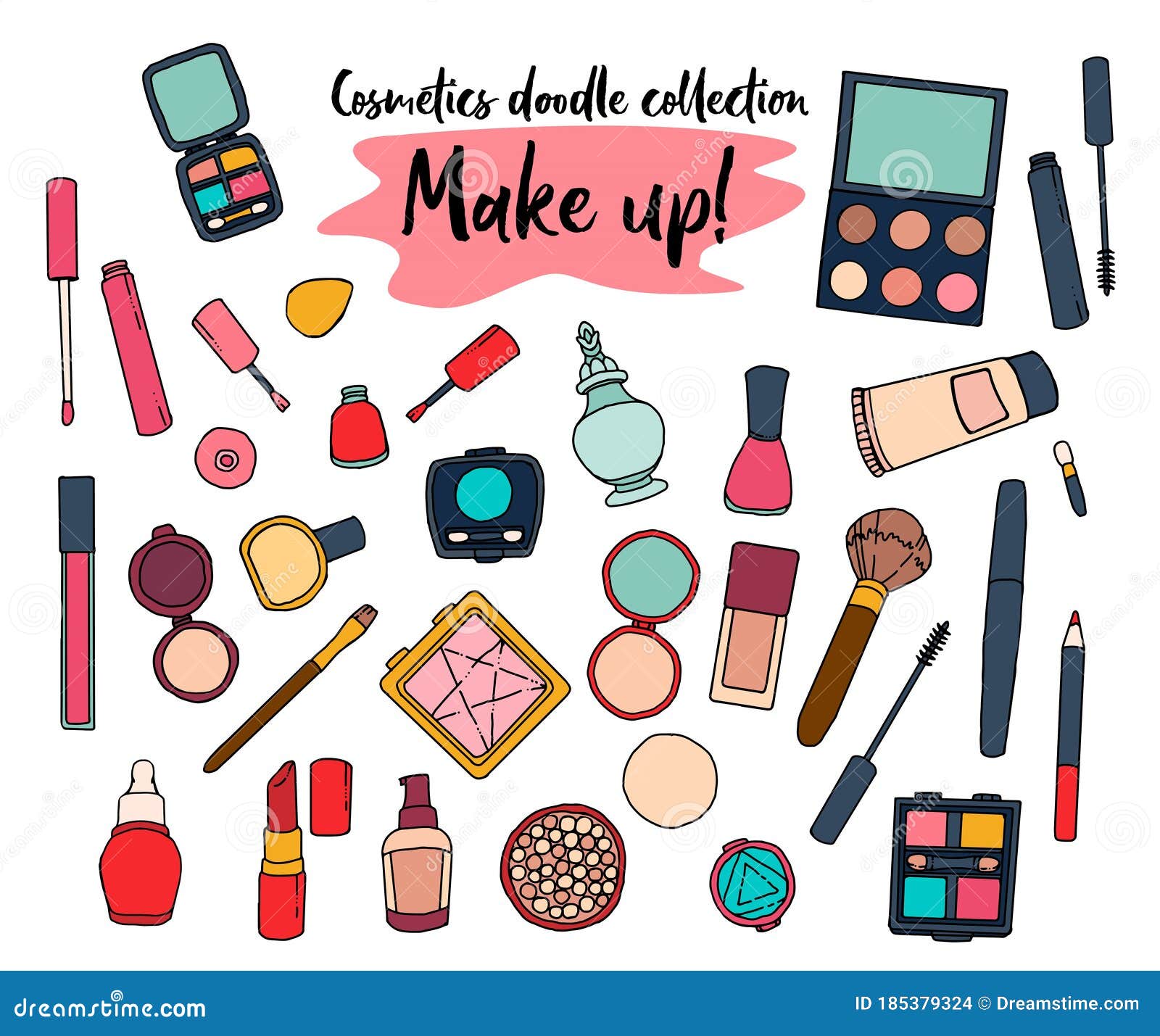 Hand Drawn Vector Illustration in Doodle Style, Collection of Various ...