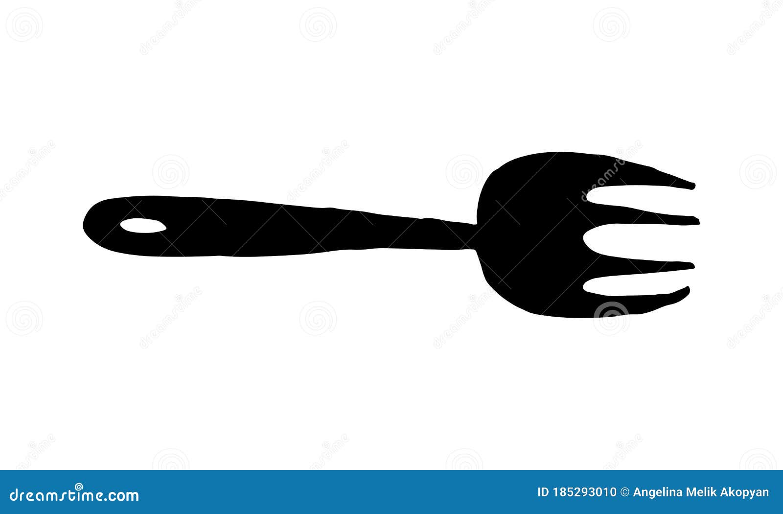 Hand Drawn Vector Illustration of Fork Stock Vector - Illustration of ...