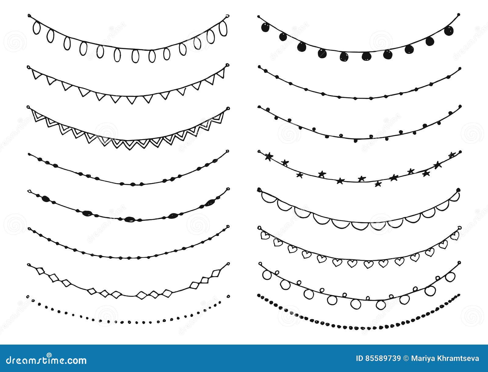 Hand drawn vector stock vector. Illustration of garland - 85589739