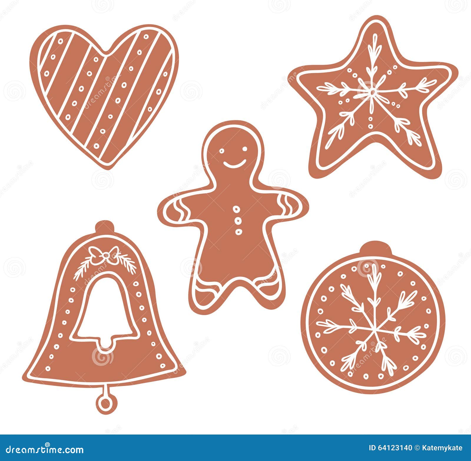 Hand Drawn Vector Illustration - Gingerbread Christmas Cookies Stock ...