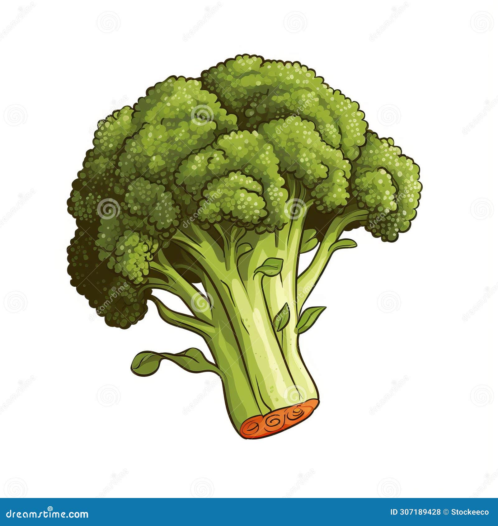 Hand Drawn Vector Illustration of Green Broccoli Stock Illustration ...