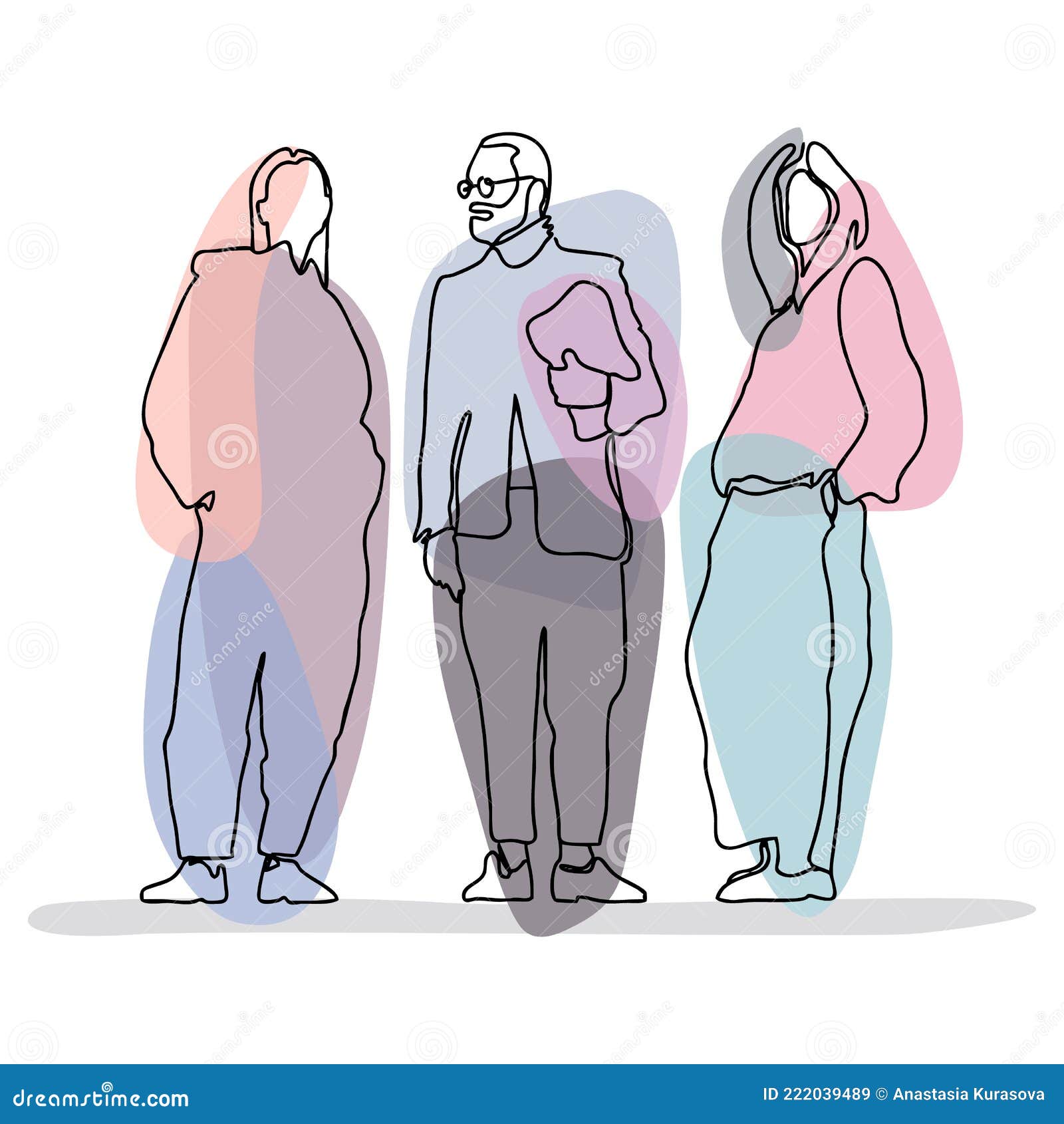 Drawing Crowd Of People Raise Their Hands Over Heads Vector ...