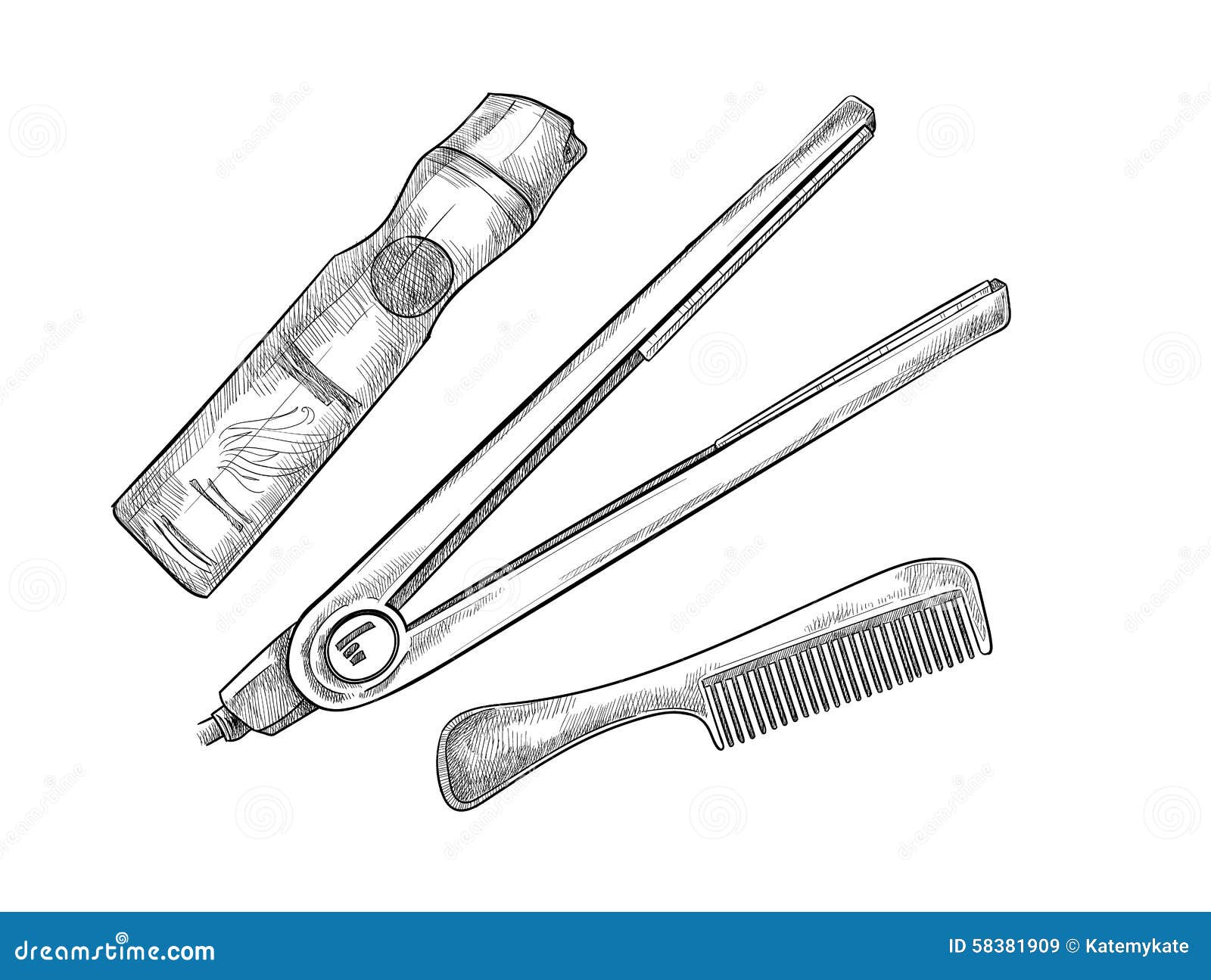 Hairdresser Tools One Line Continuous Drawing. Old And Electric Clipper ...