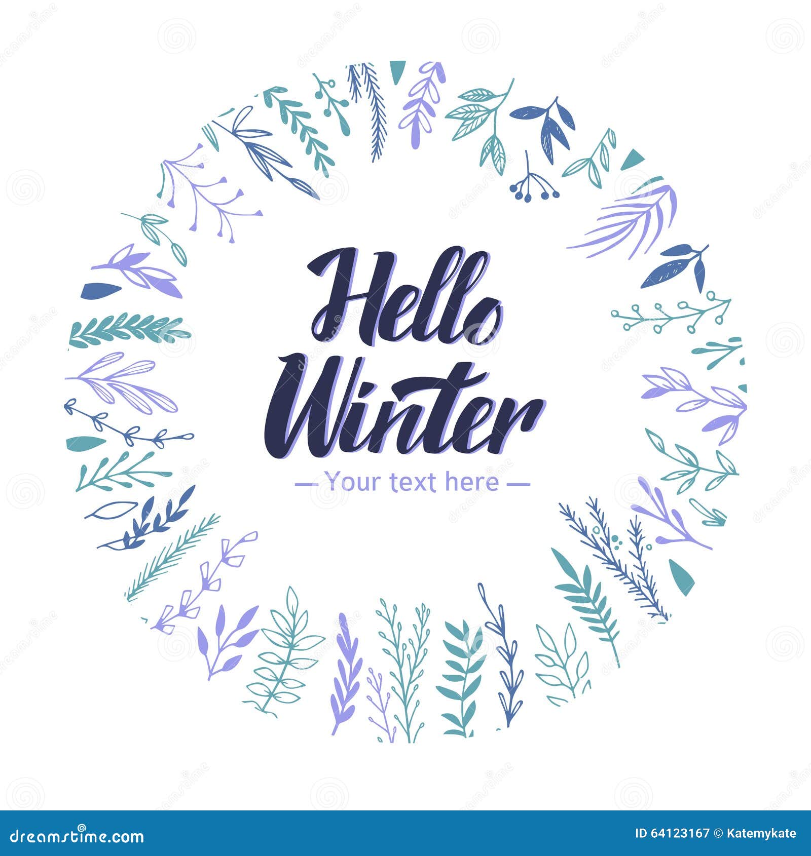 Hand Drawn Vector Illustration. Hello Winter Stock Vector ...