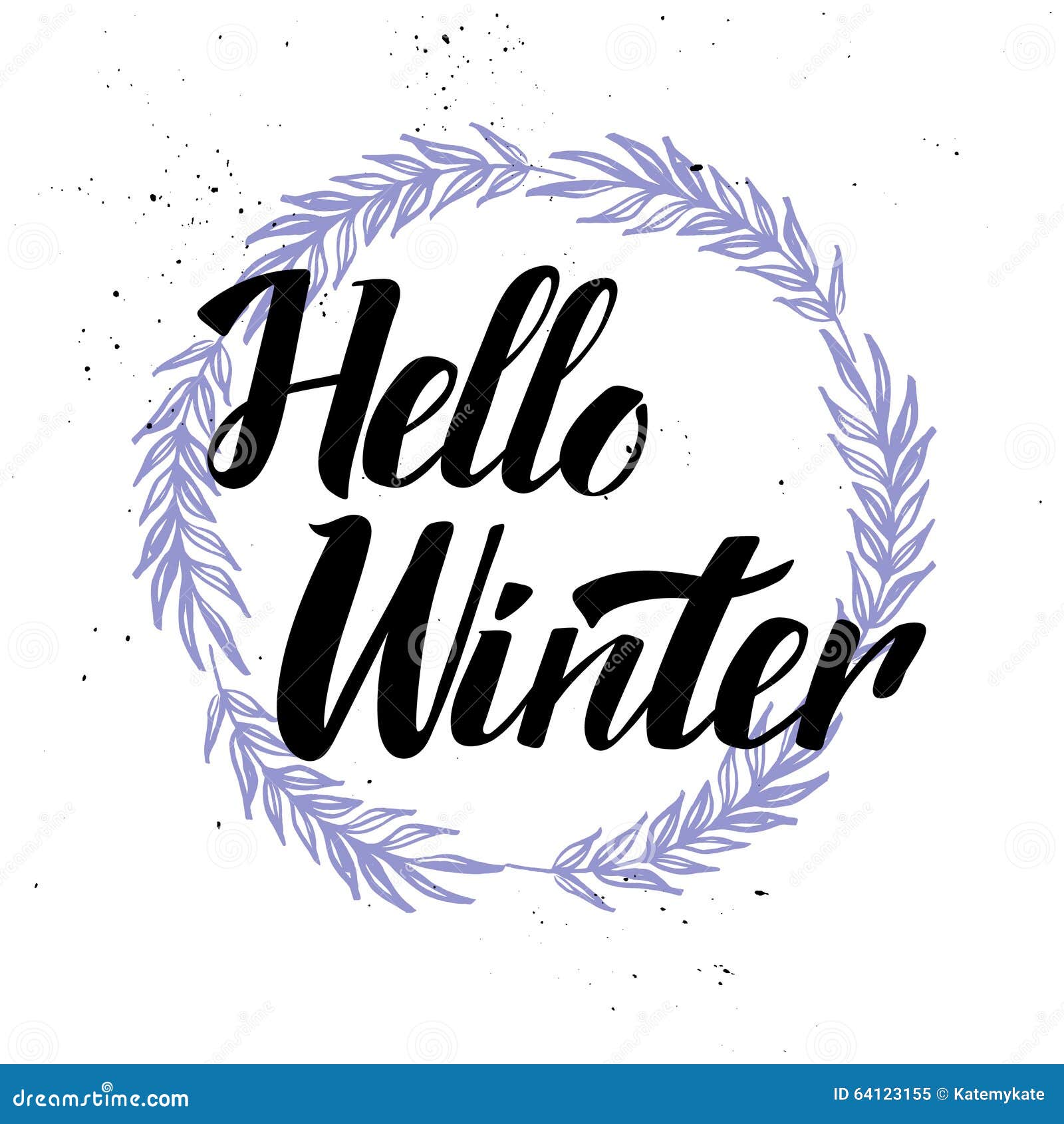 Hand Drawn Vector Illustration. Hello Winter Stock Vector ...