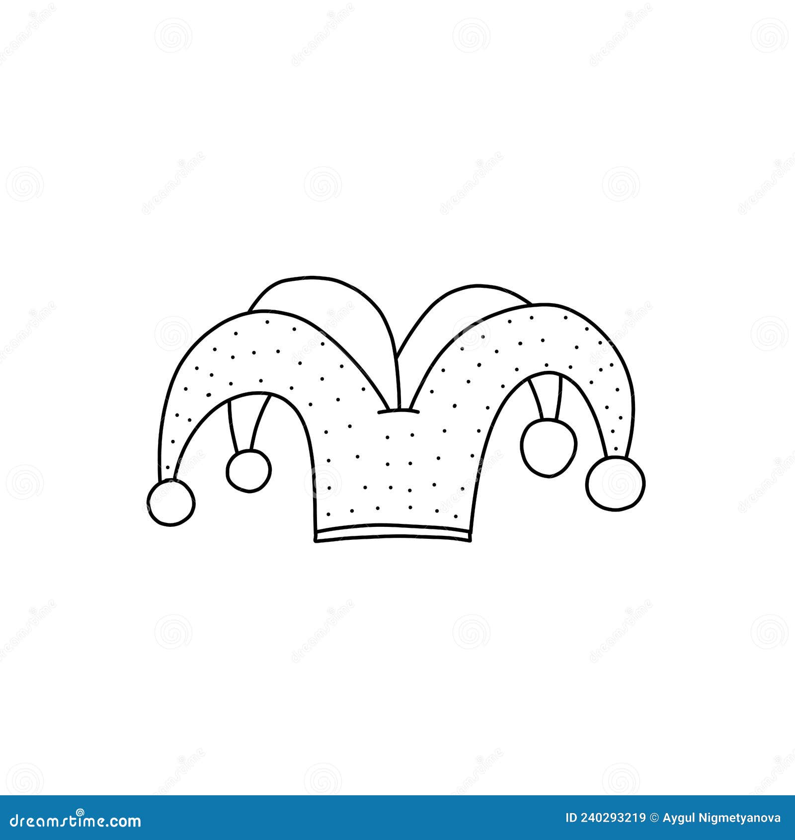 Hand Drawn Vector Illustration of Jester S Hat in Doodle Style. Cute ...