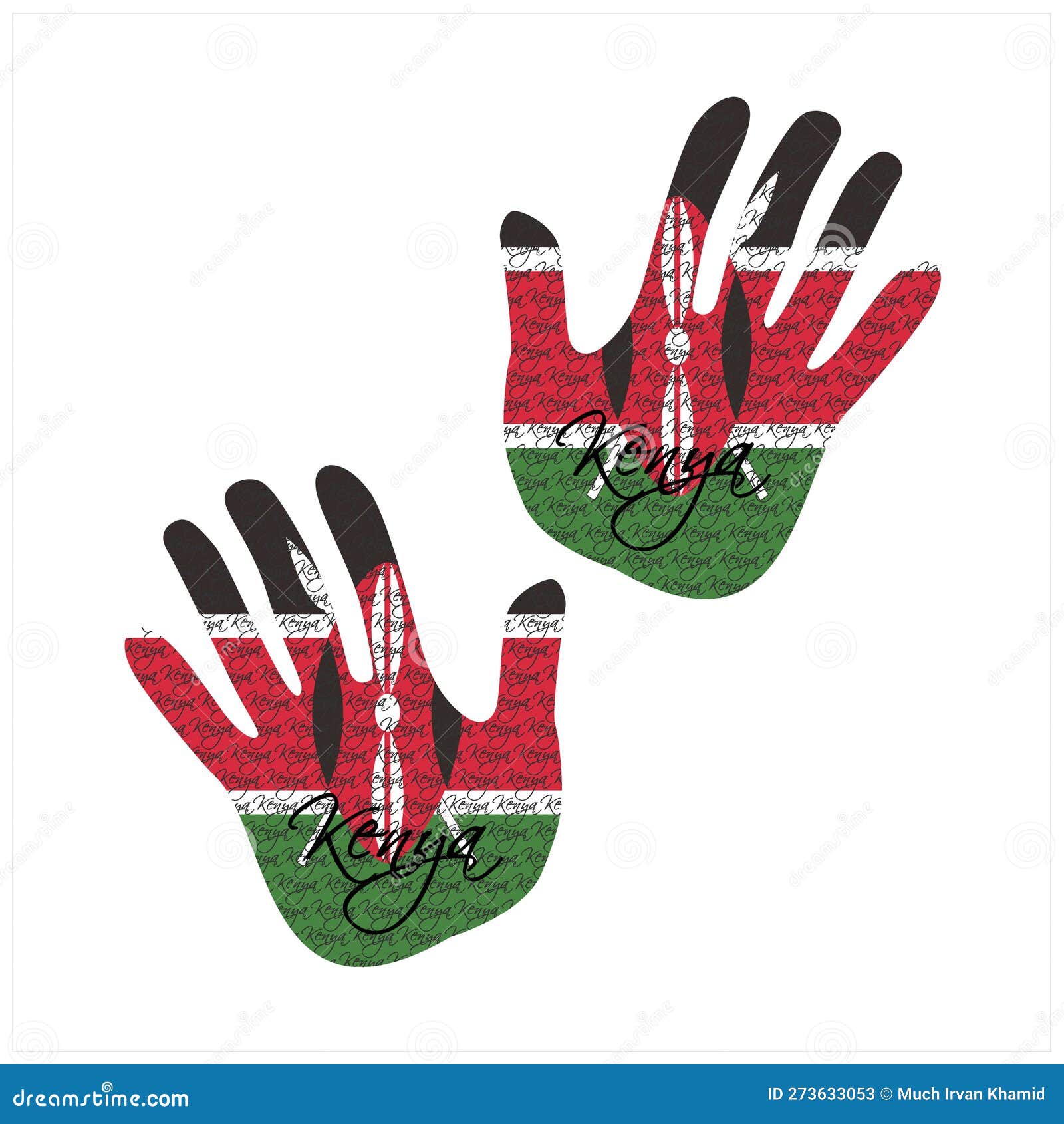 Kenya Flag Hand Vector Graphic Stock Vector - Illustration of fashion ...