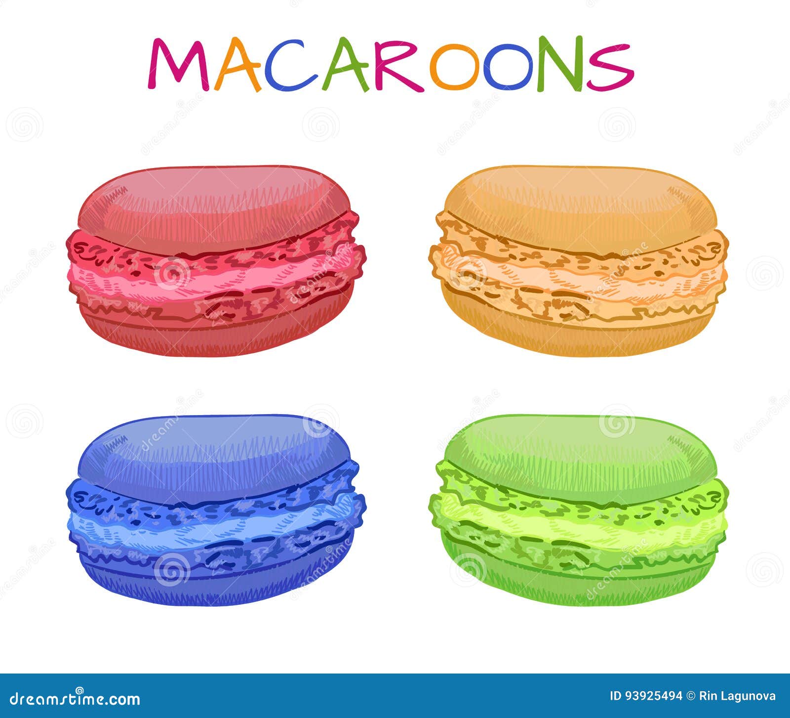 Green Tea Macaroons With Fillings. Japanese Macarons With Matcha ...