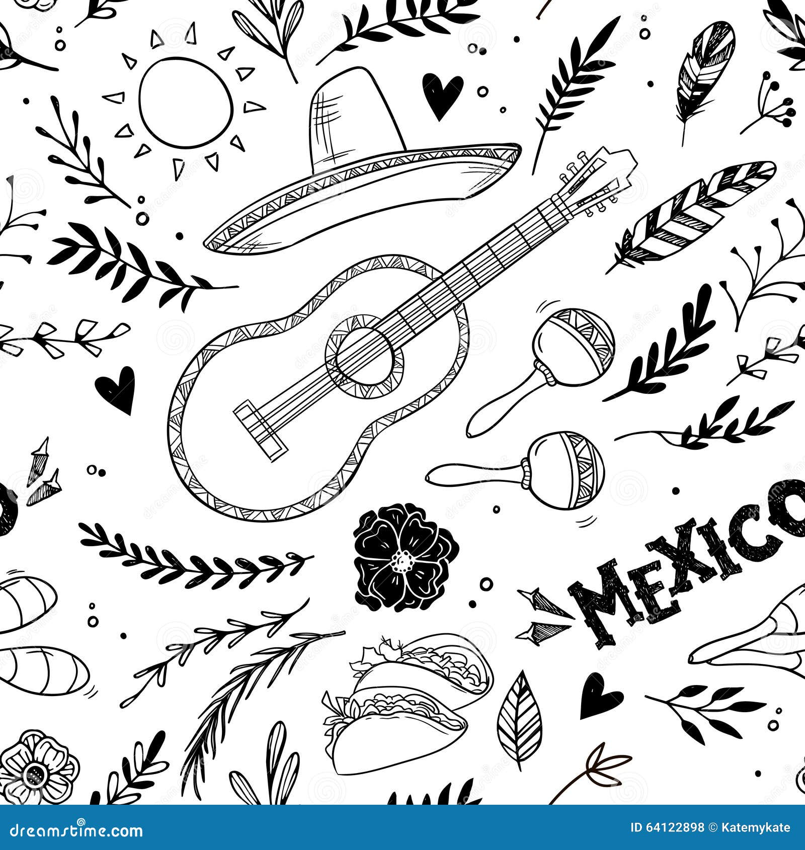 Map Illustration Of Mexico With The Flag. Cartographic Illustration Of ...