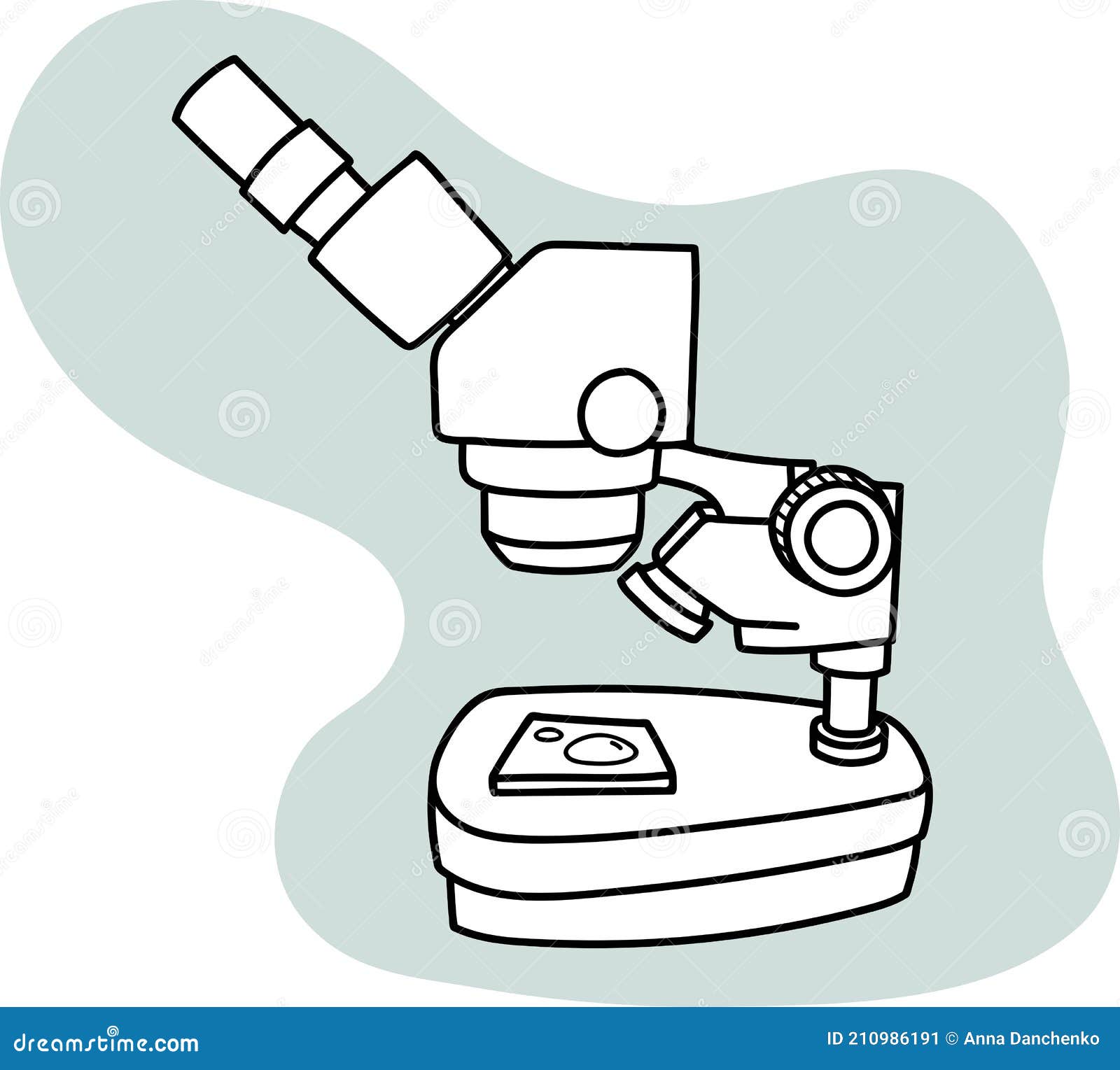 Hand Drawn Vector Illustration Of A Microscope. | CartoonDealer.com ...