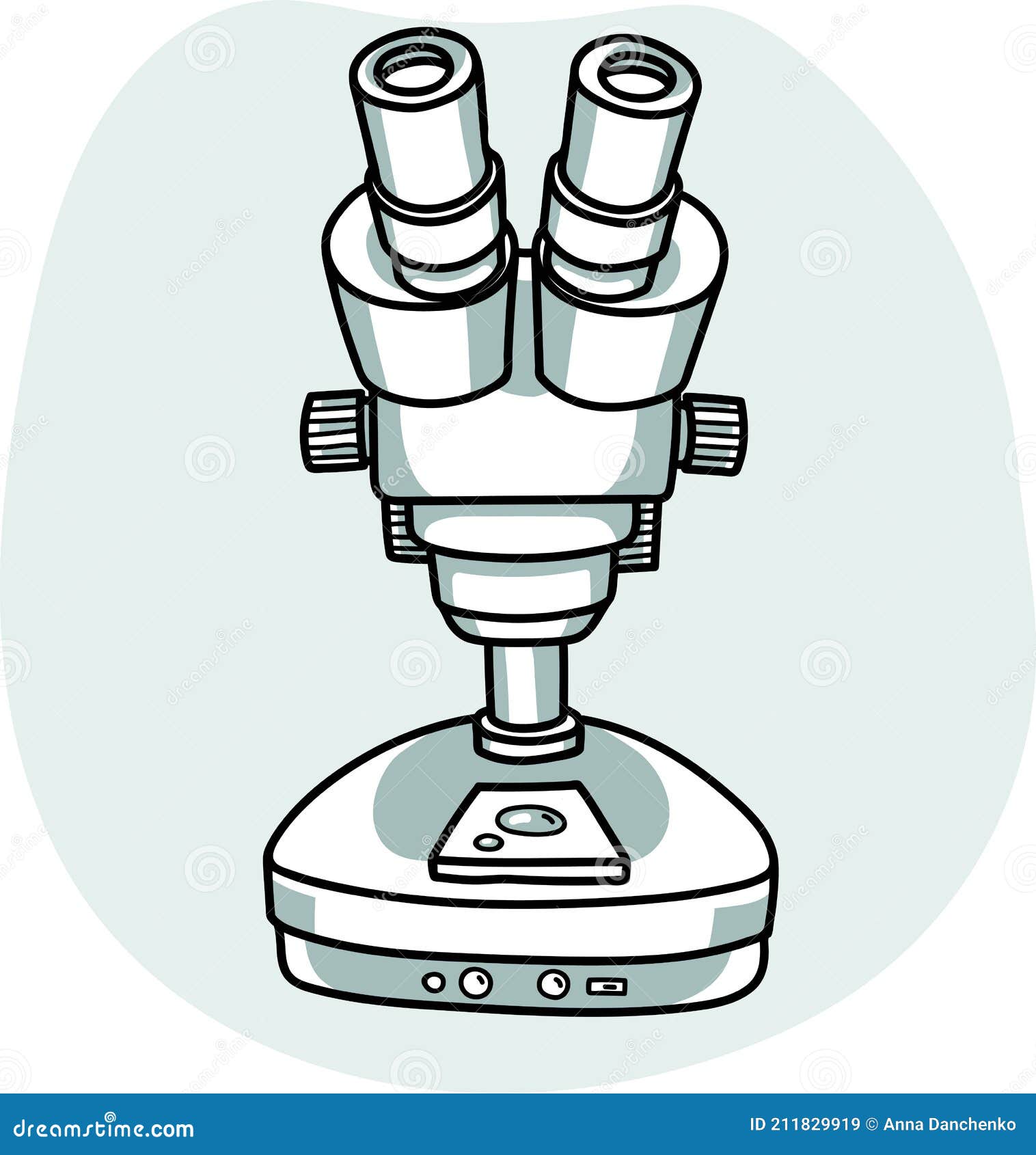 Hand Drawn Vector Illustration Of A Microscope. | CartoonDealer.com ...