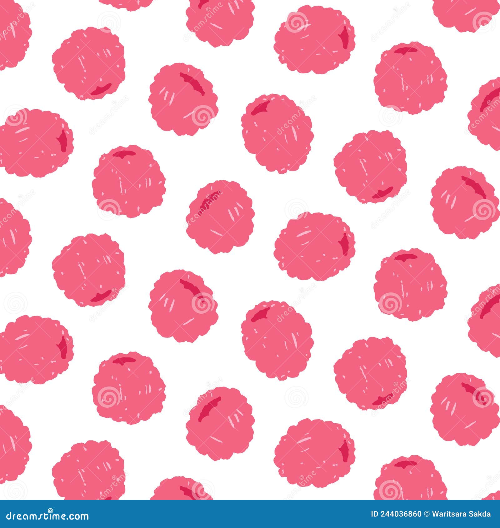 Hand Drawn Vector Illustration of Raspberry Pattern Stock Vector ...