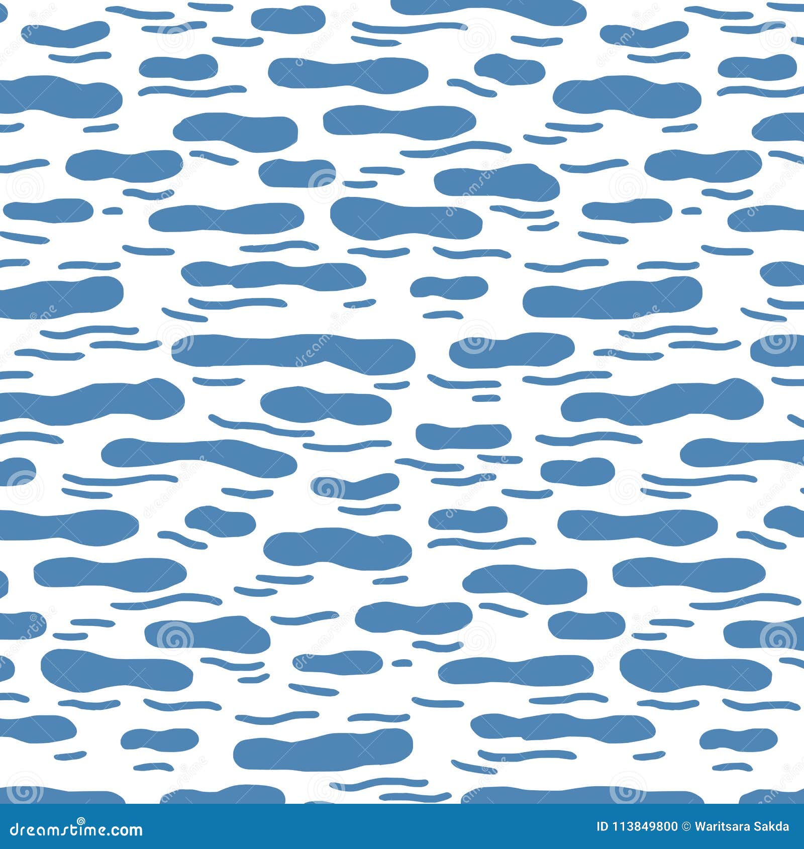 Hand Drawn Vector Illustration of River Pattern.Abstract Doodle ...