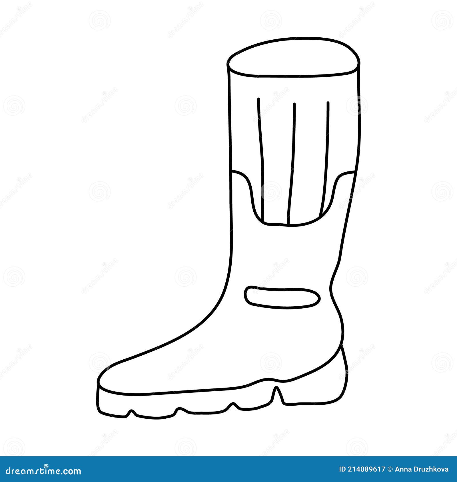 Hand Drawn Vector Illustration of a Rubber Boot Stock Vector ...