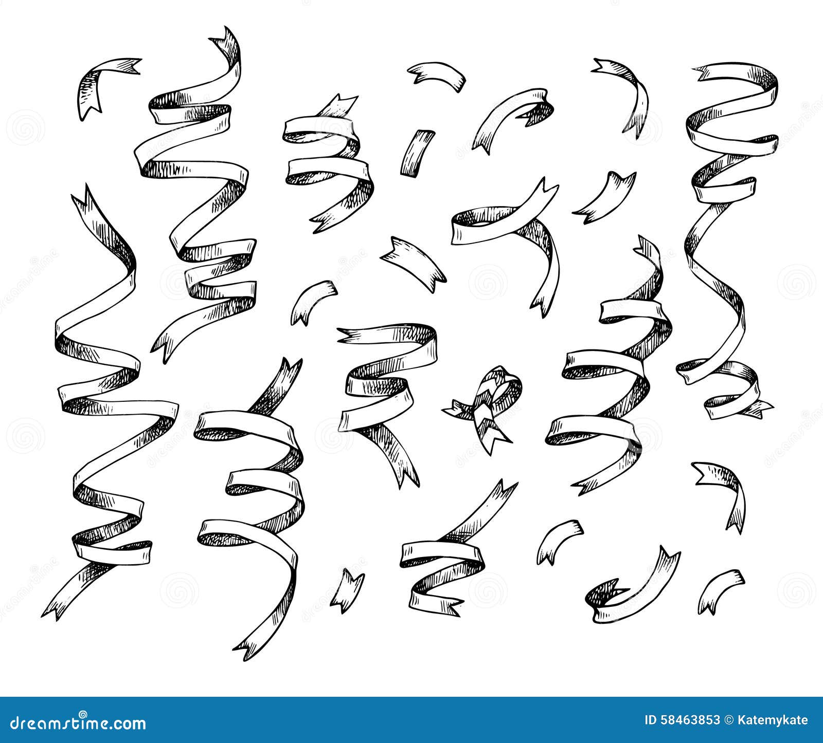 Hand-drawn Vector Illustration - Set of Confetti. Design Element Stock ...