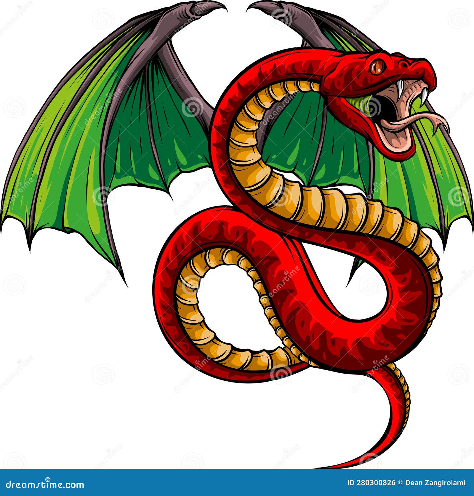 Colorful Hand Drawn Vector Illustration of Snake Stock Vector ...