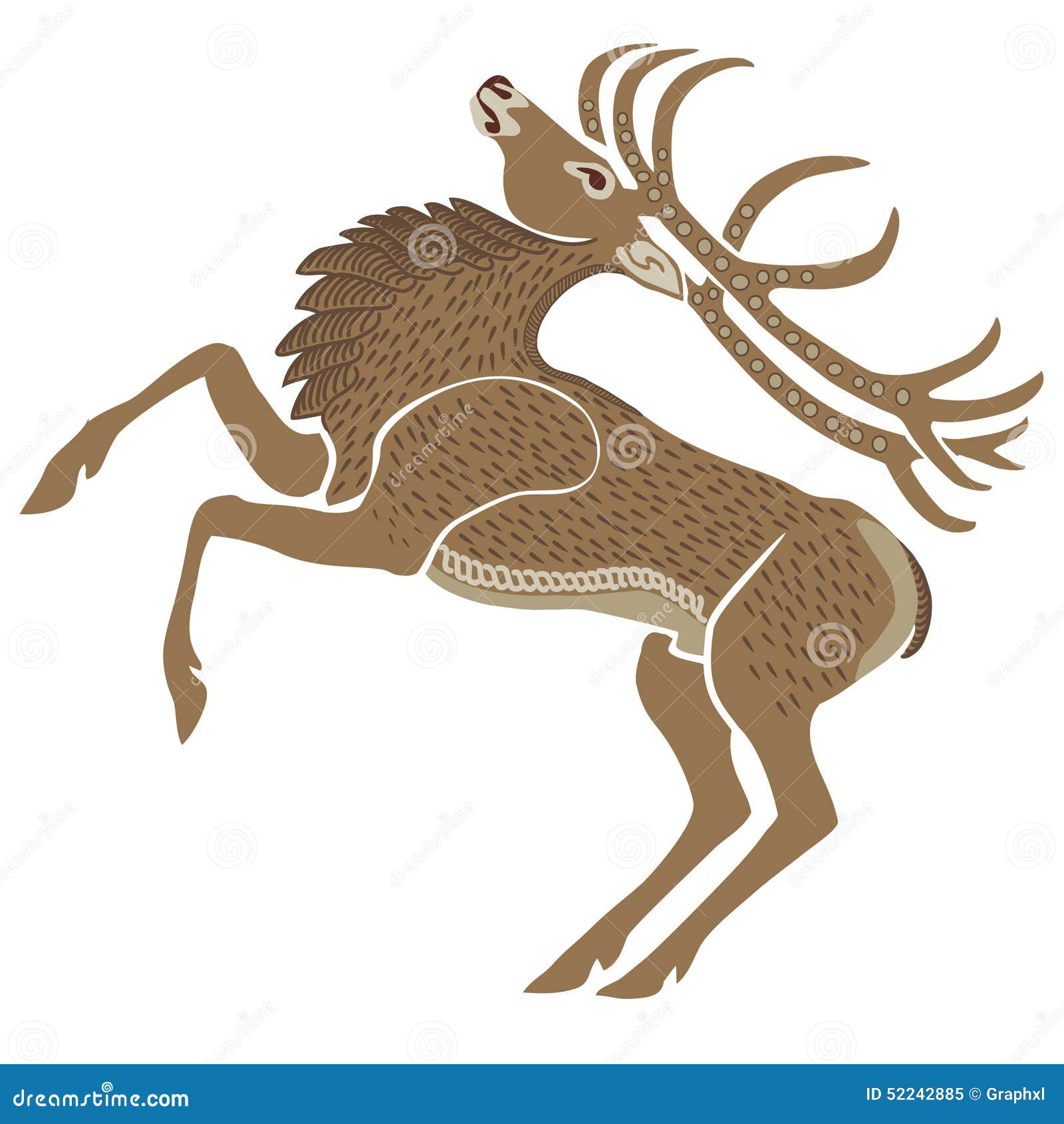 Hand-drawn Vector Illustration of a Stag Stock Vector - Illustration of ...