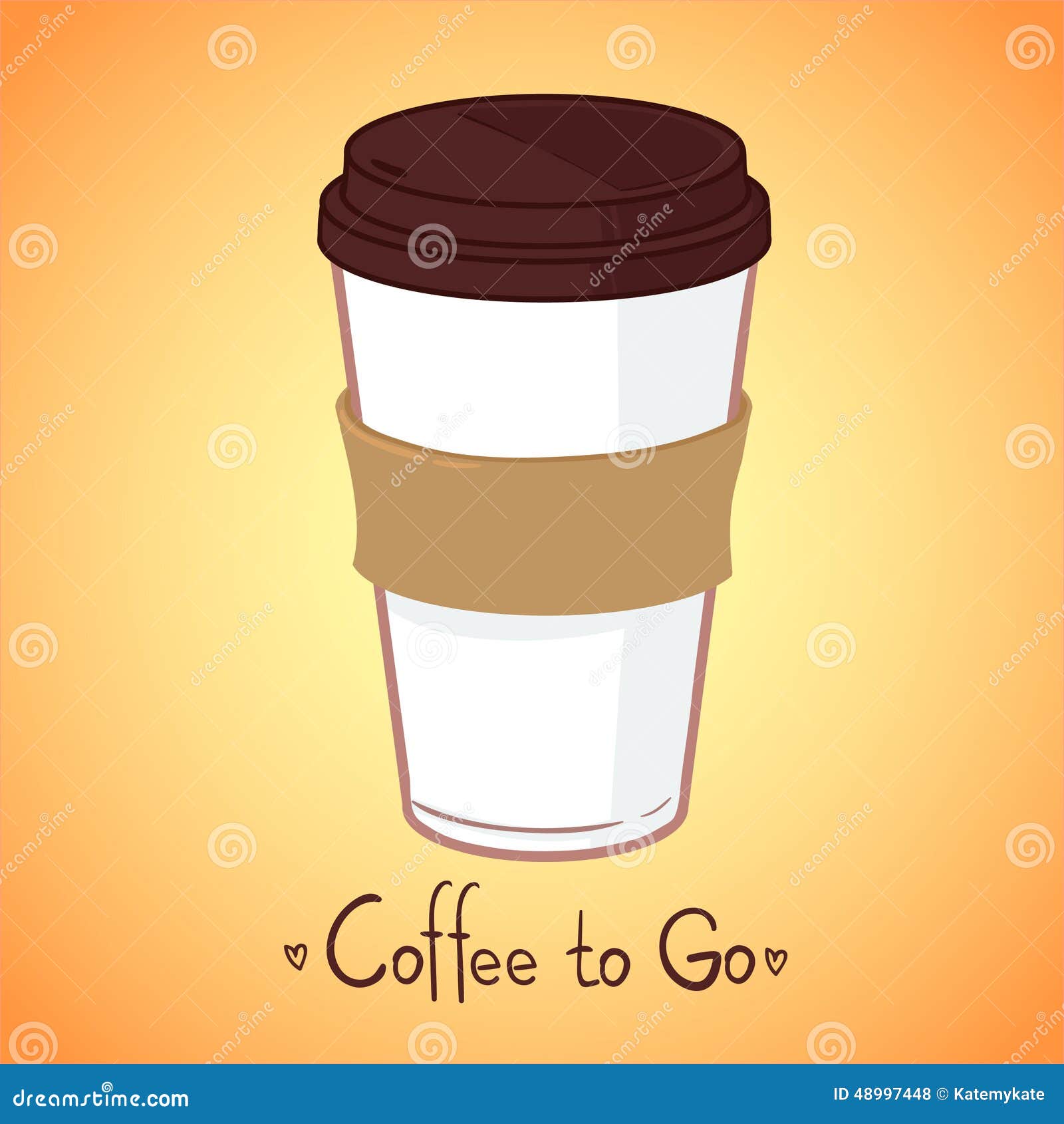 Hand Drawn Vector Illustration - Take Coffee To Go Stock Vector ...