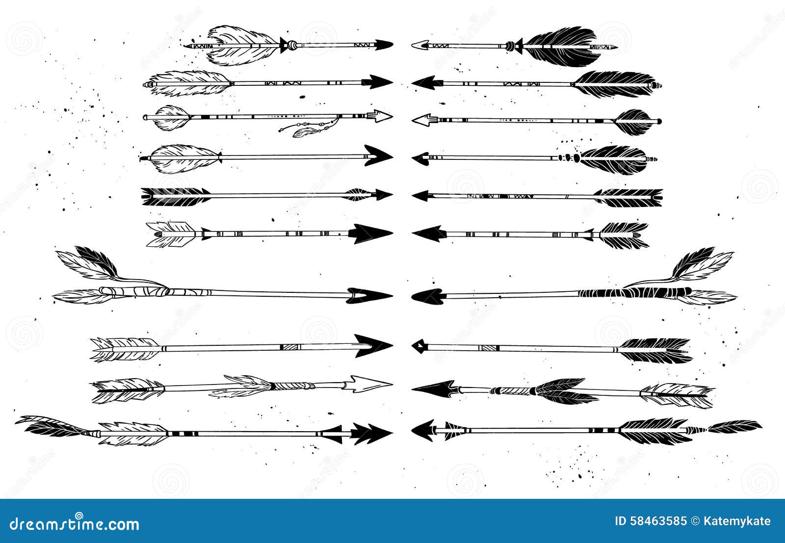 Hand Drawn Vector Illustration. Vintage Decorative Arrows Stock Vector ...