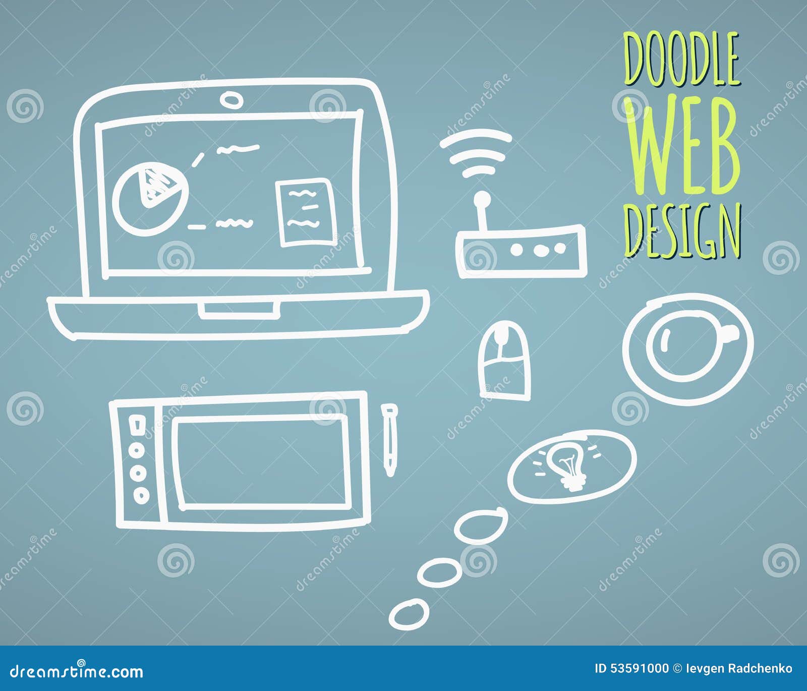 Hand Drawn Vector Illustration Website Design Stock Vector ...