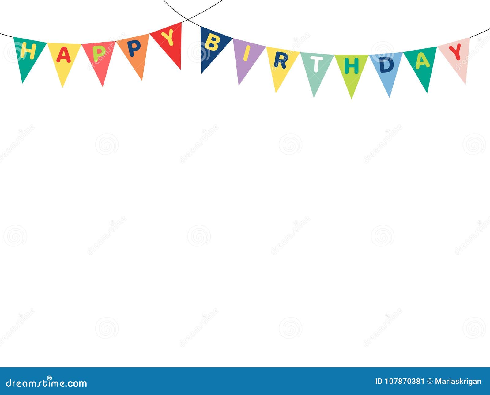 Birthday Bunting with Letters Stock Vector - Illustration of humor ...