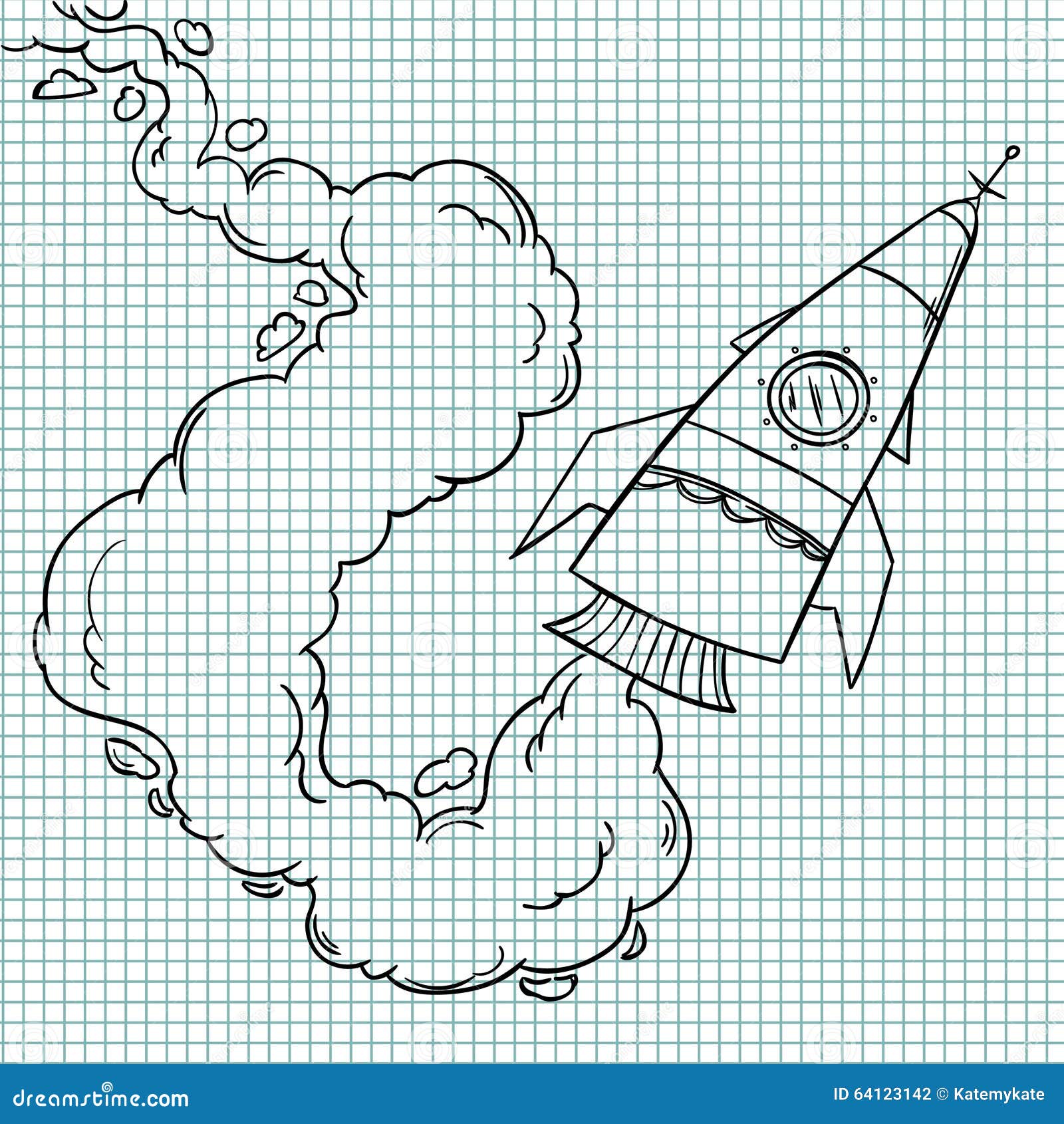 Hand Drawn Vector Illustrations. Rocket Launch Stock Vector ...