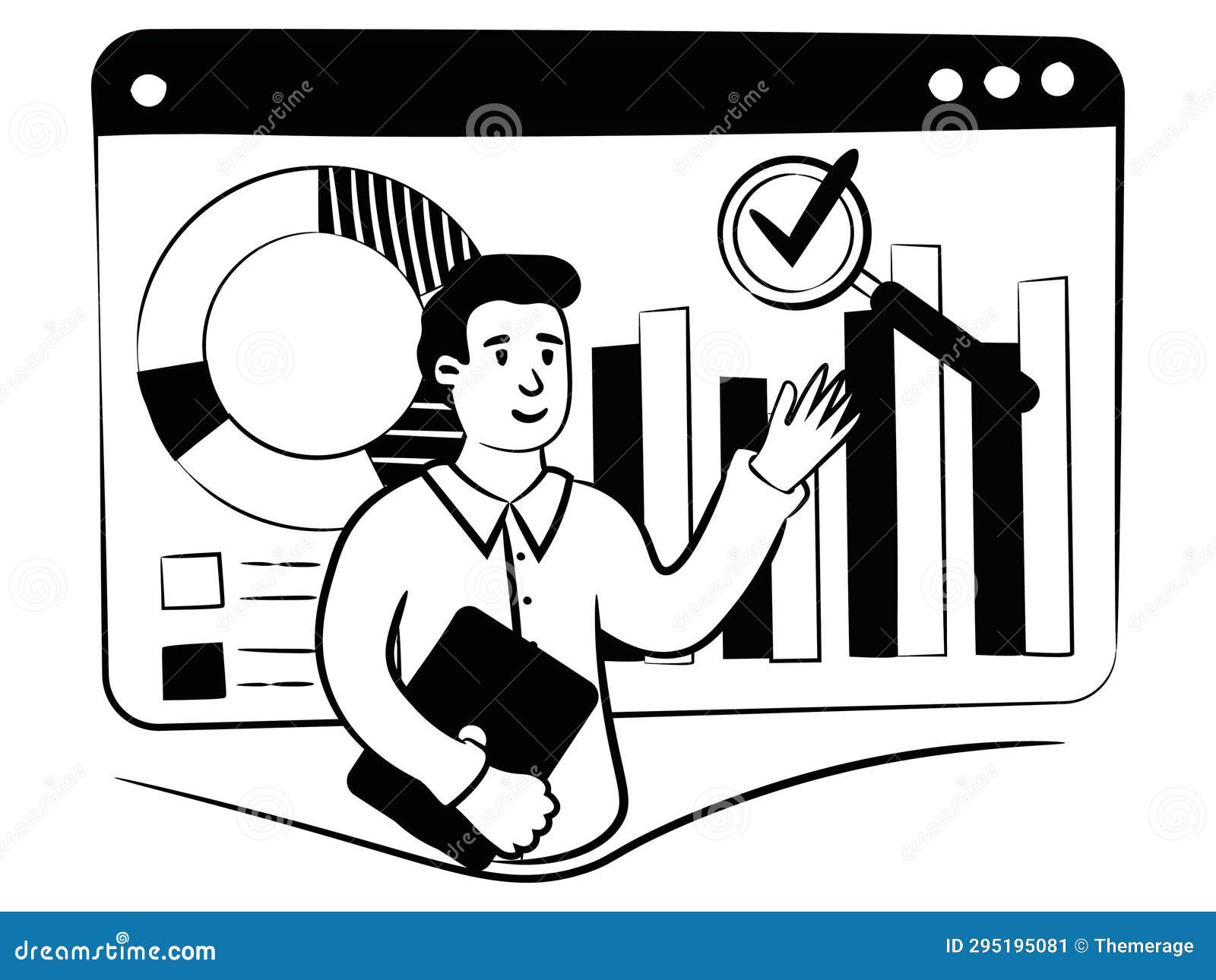 Hand Drawn Vector Image of Business Coach Stock Vector - Illustration ...