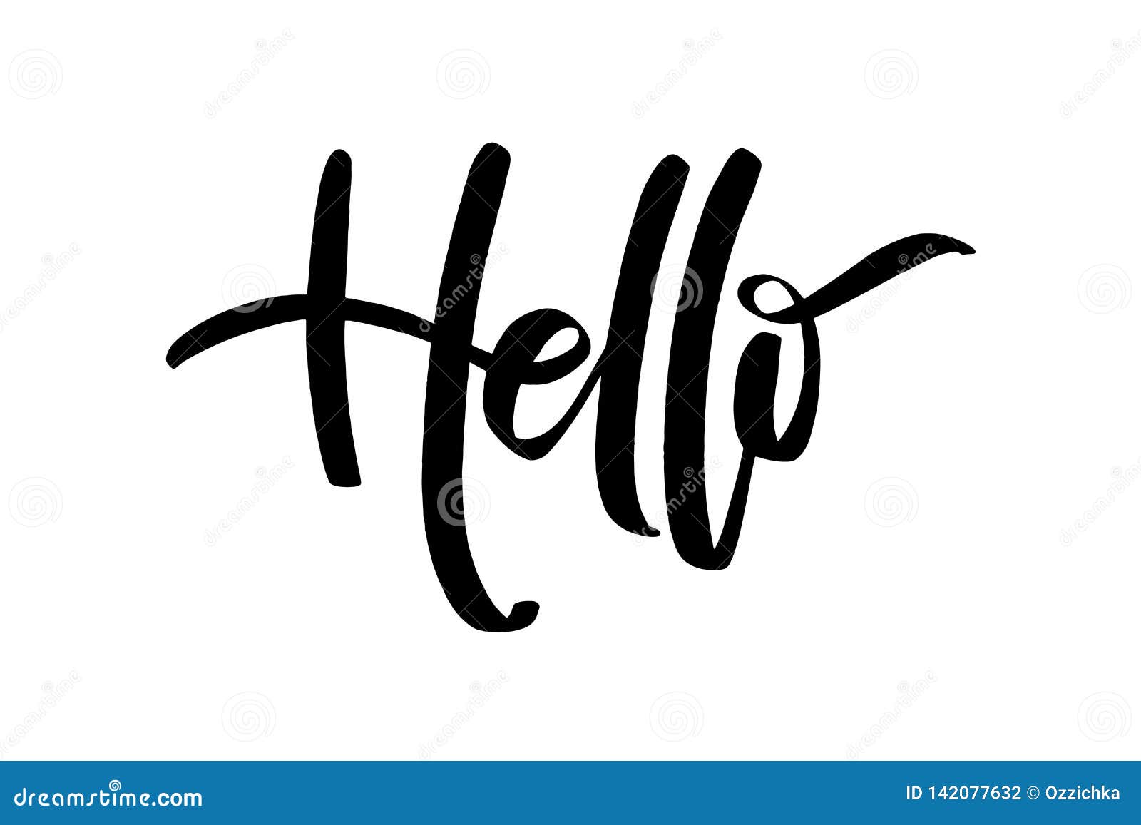 Hand Drawn Vector Lettering. Hello Word by Hands. Isolated Vector ...