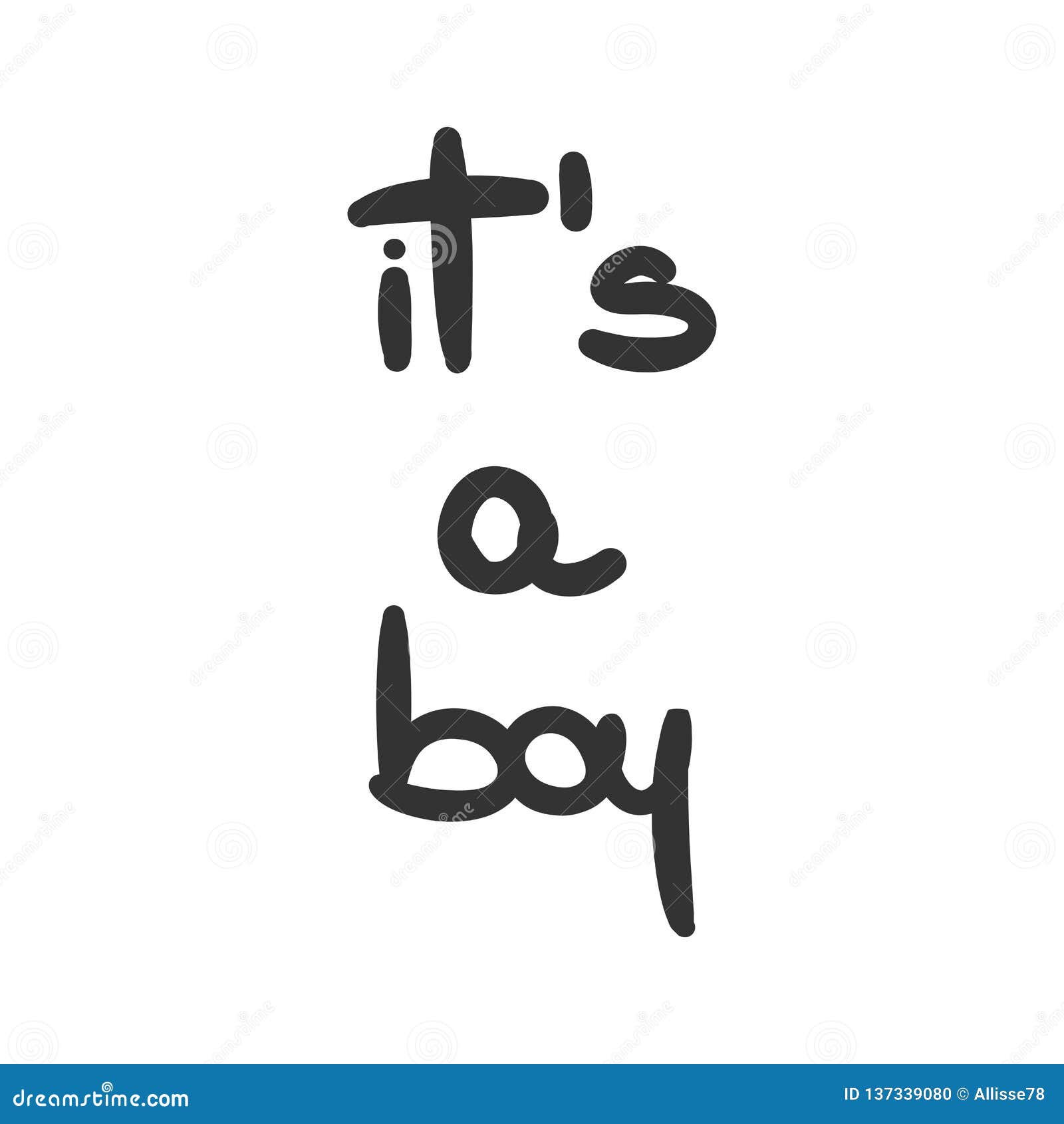 Hand Drawn Vector Lettering `It`s A Boy` Text Stock Vector ...