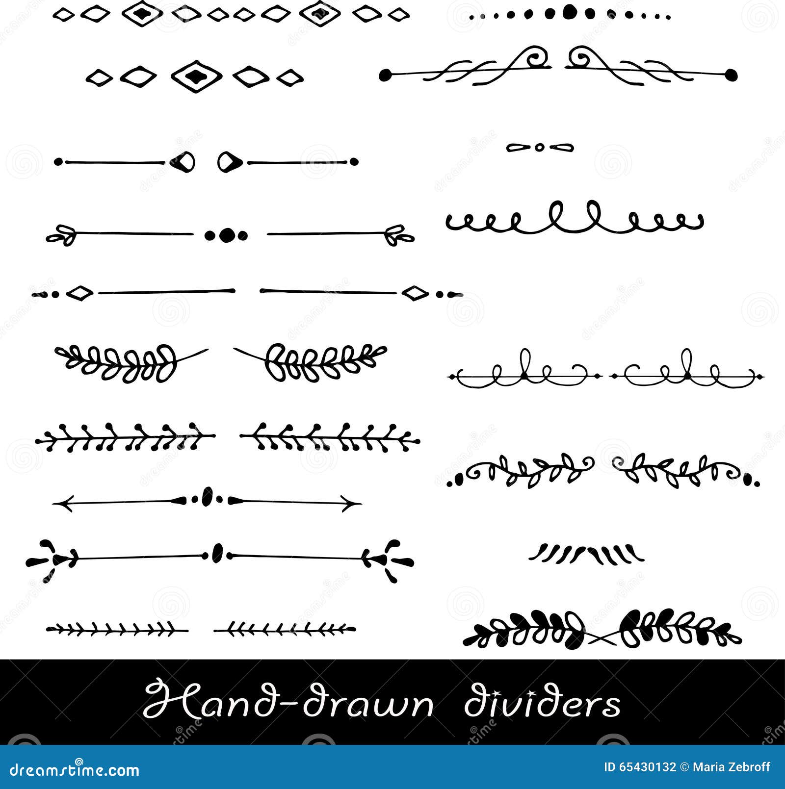 Hand Drawn Vector Line Border Stock Vector - Illustration of design ...