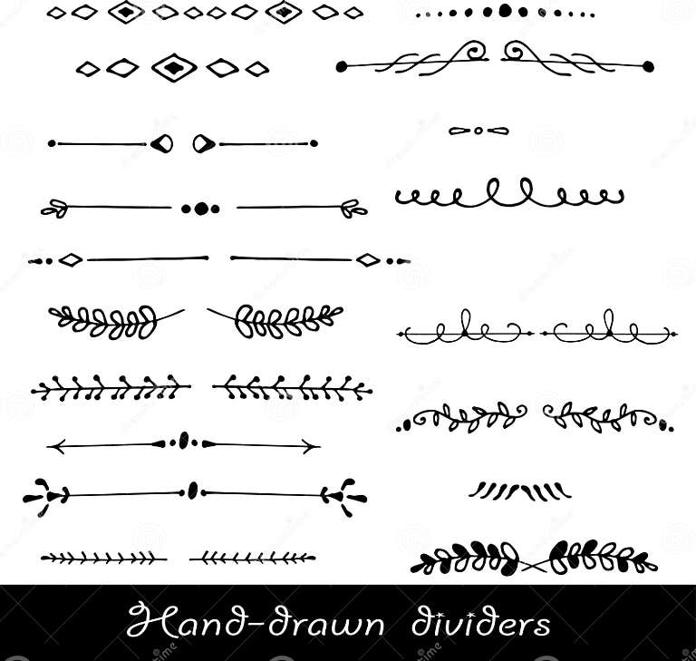 Hand Drawn Vector Line Border Stock Vector - Illustration of design ...